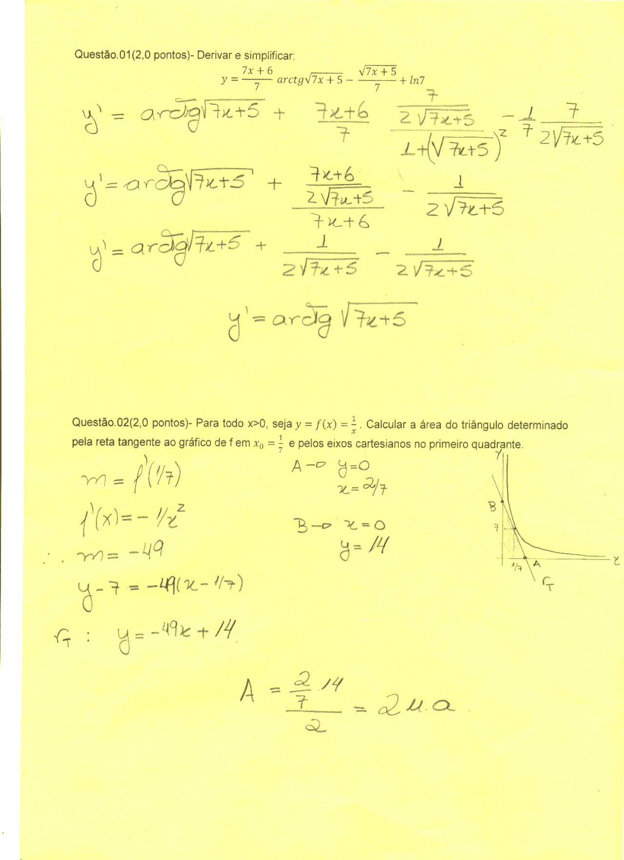 P2 Calculo 2011 2 Prova De Calculo 1 Fei Docsity