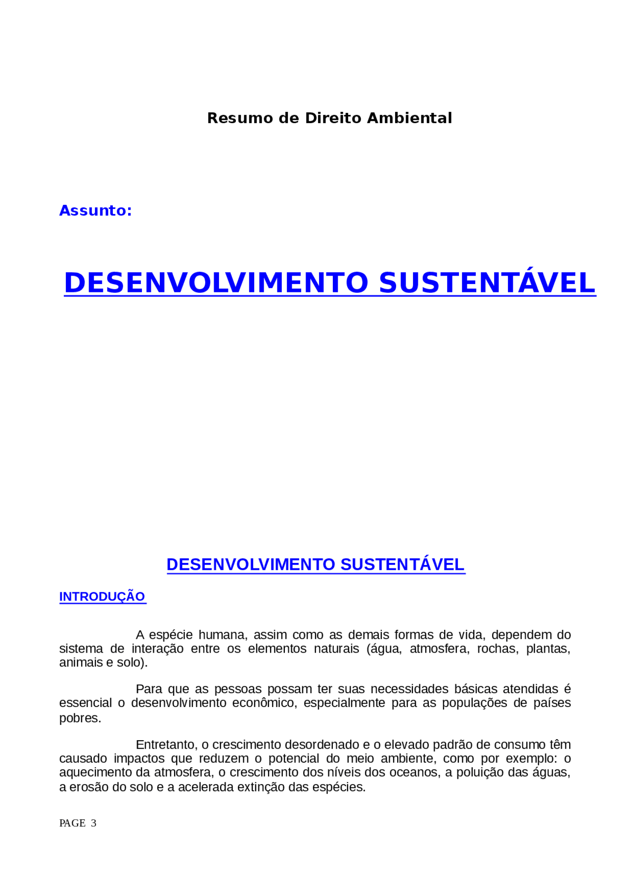Desenvolvimento Sustentável Importantes Informações Sobre
