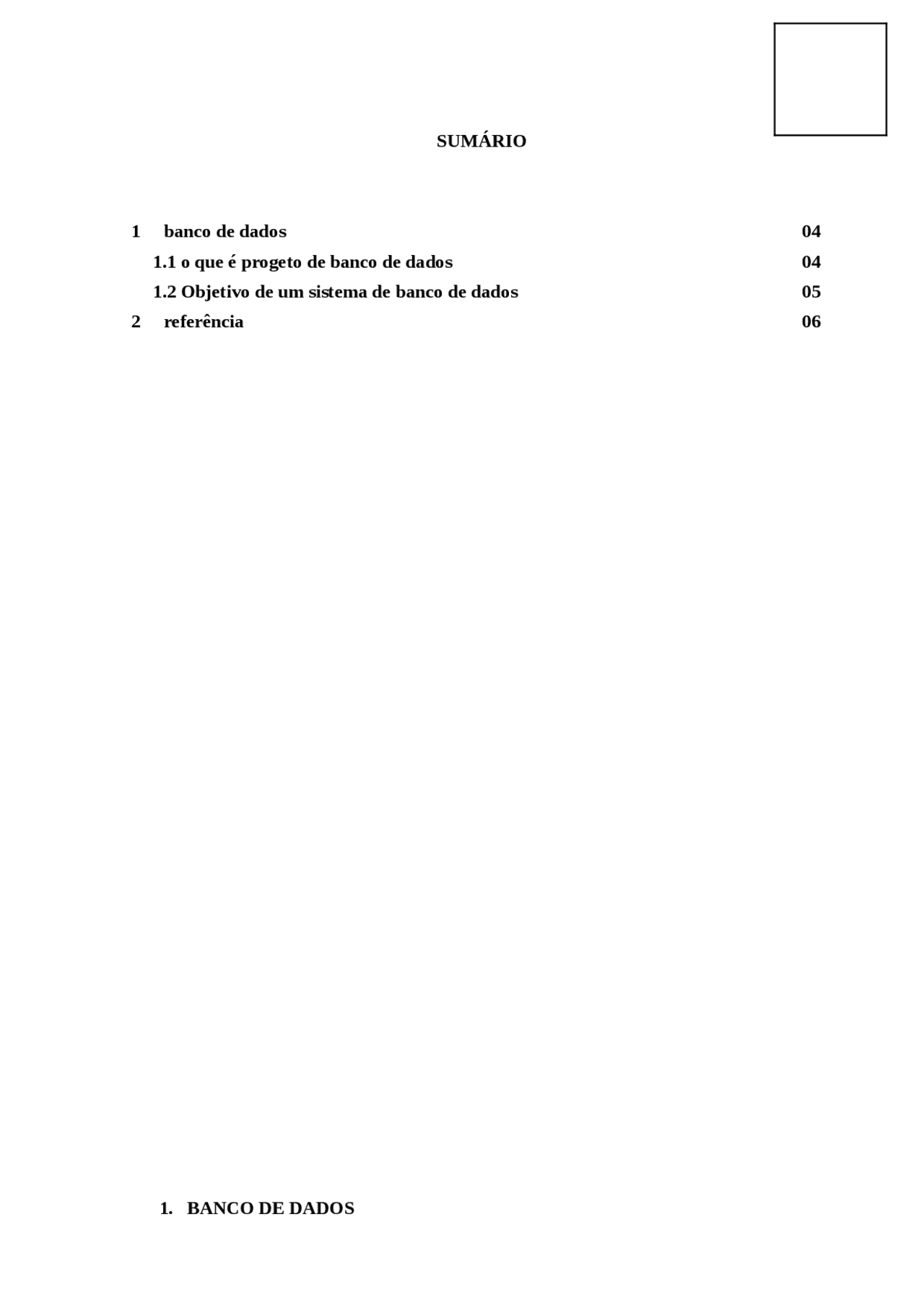 Banco De Dados Trabalho Sobre Banco De Dados Docsity