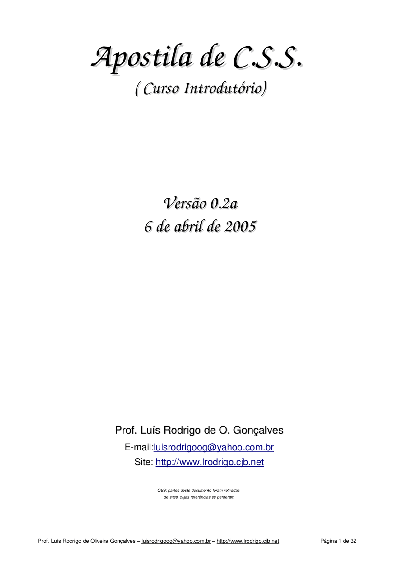 Apostila de CSS basico - Ela ja meio que supõe que você saiba alguma coisa de html - Docsity