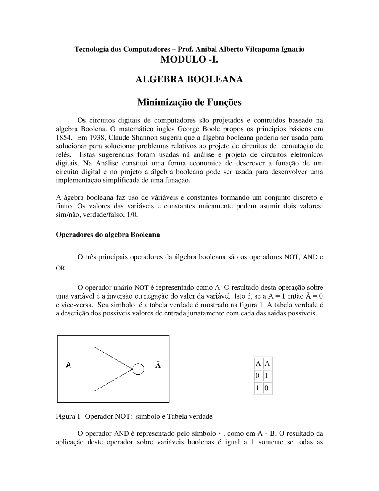 Algebra booleana - Algebra booleana - Docsity