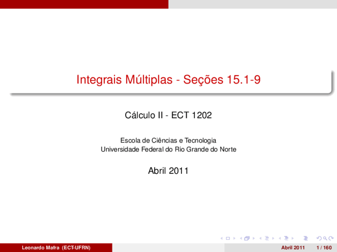 Elementos de estudo sobre as integrais múltiplas - Integrais Multiplas ...