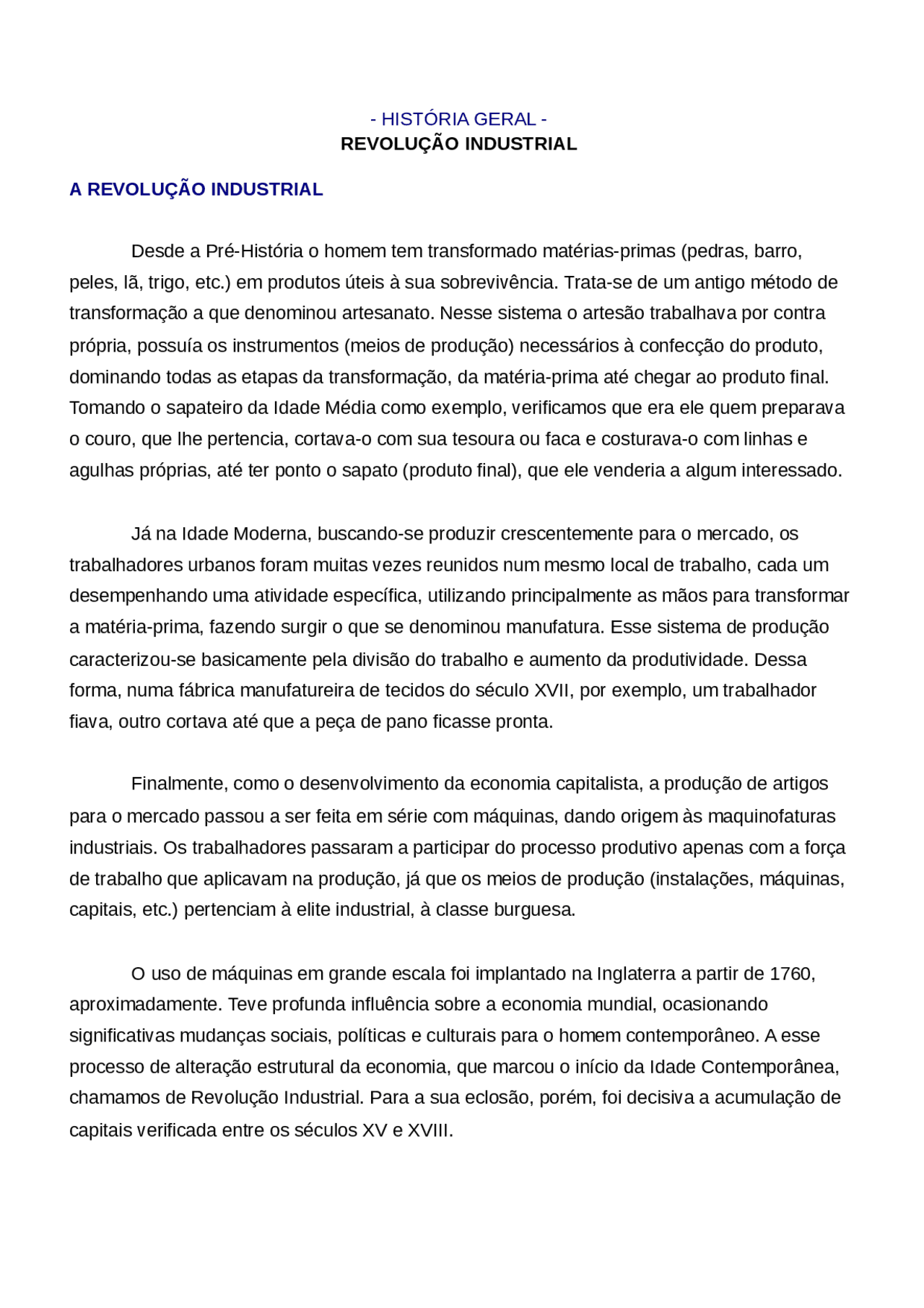 Revolução Industrial Revolução Industrial Docsity