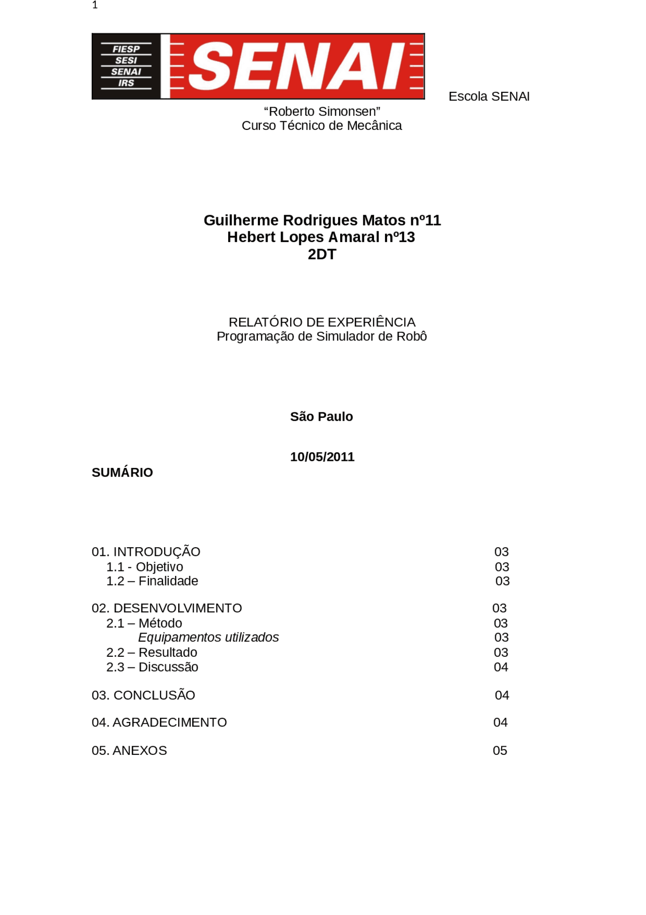 Relatório de simulação 2 - Simulação de robô fanuc - Docsity
