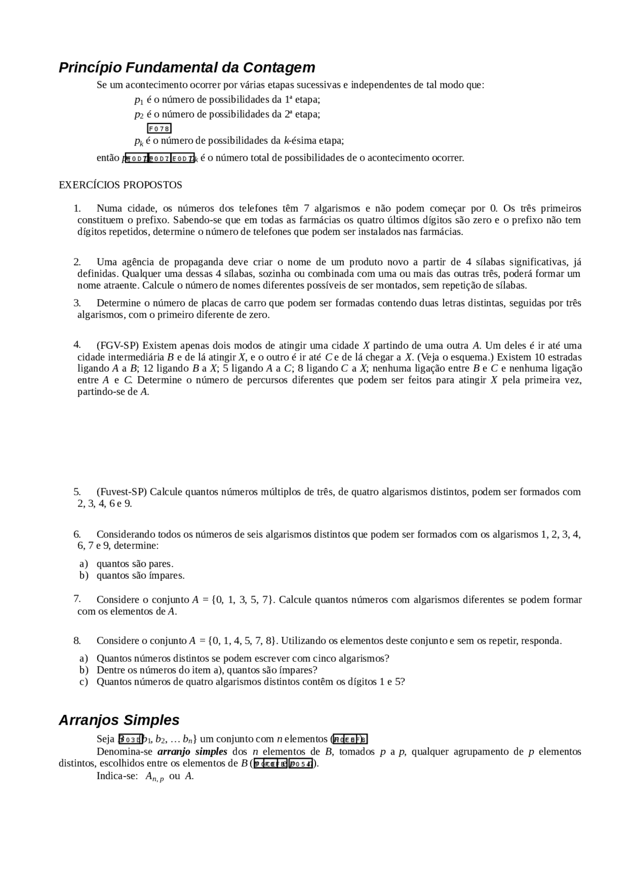 Resumo Combinatória Matematica Docsity