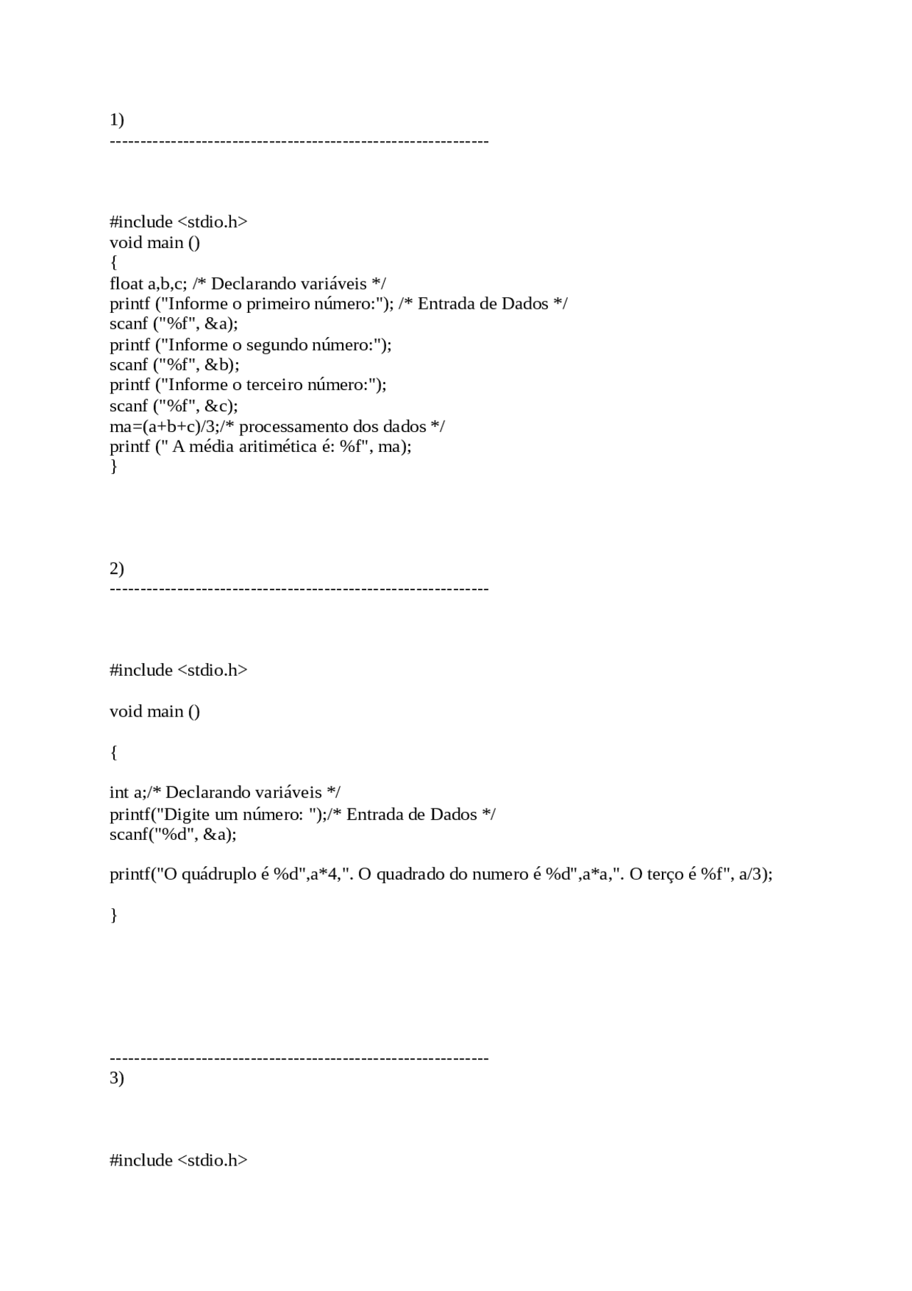 Linguagem C Exercicio Resolvido Linguagem C Docsity