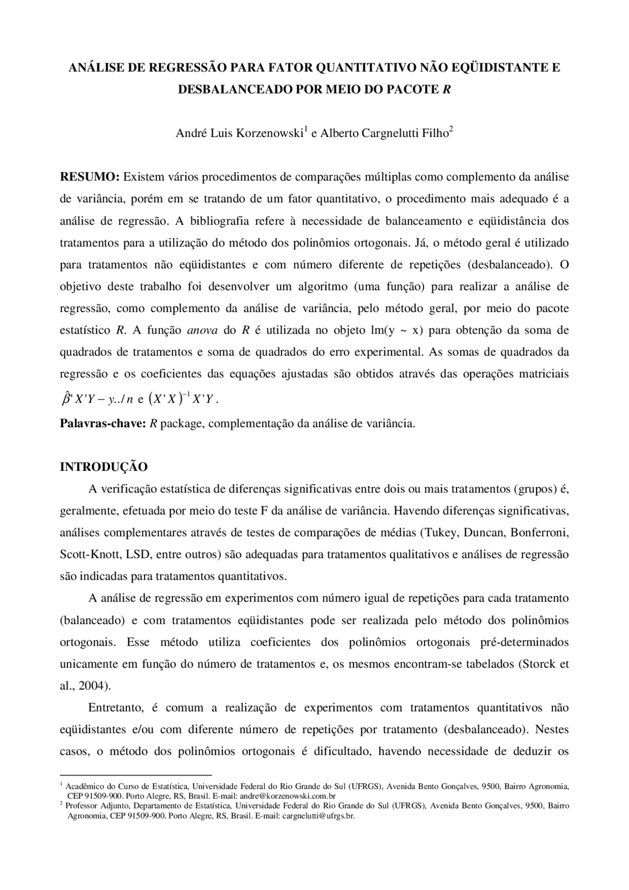 Regressão Análise De Regressão Por Polinomios Ortogonais Docsity