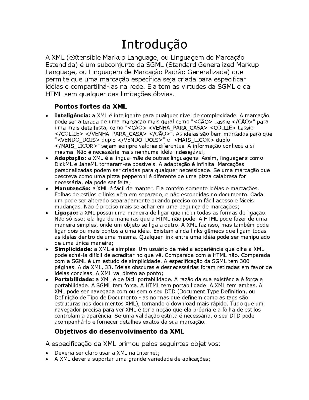Introdução Ao Xml Tutorial Xml Docsity