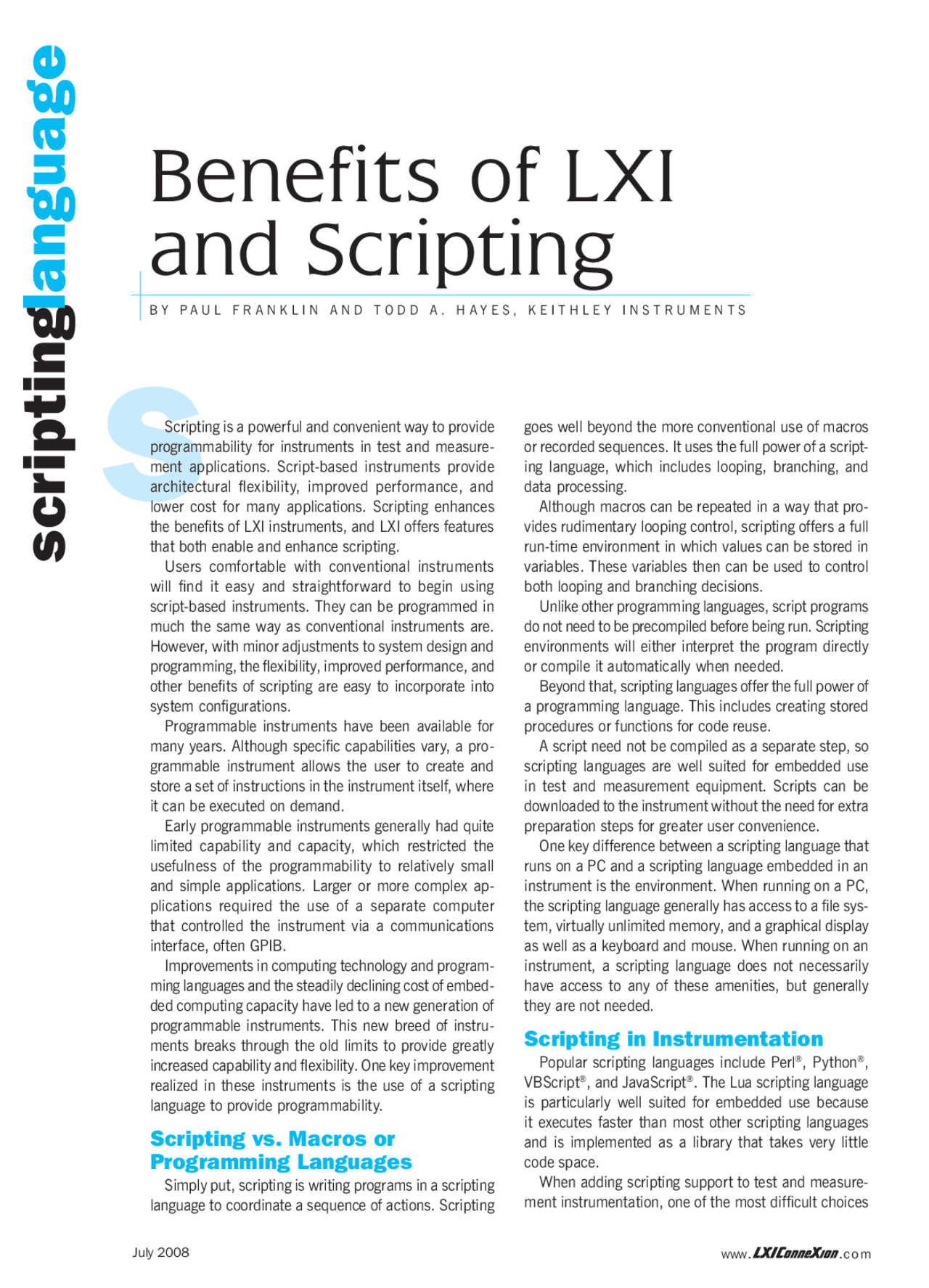 Test Procedure 0708 Scripting Artigo Procediemnto De Testes Docsity