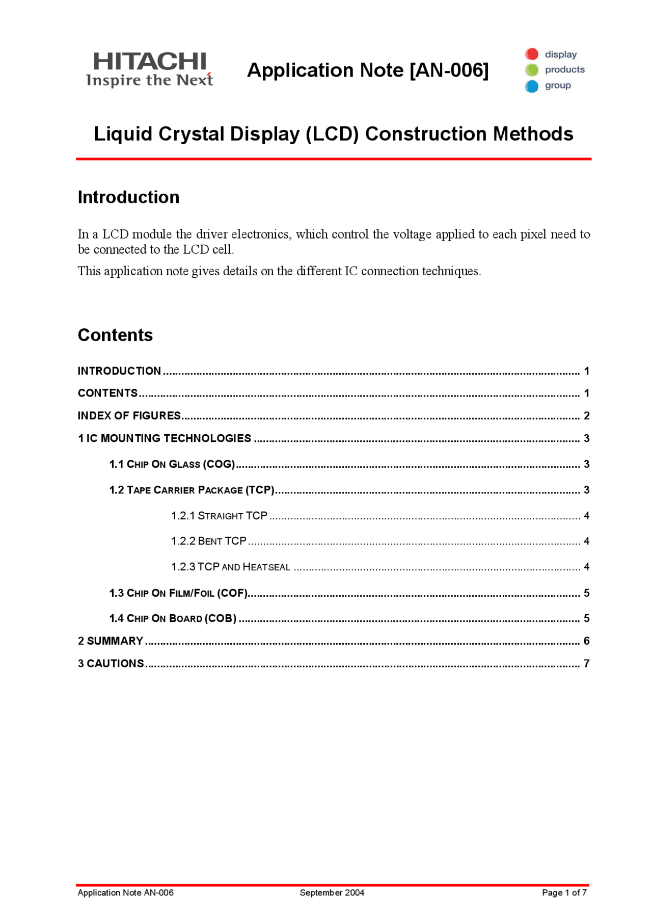 Application Note An 006 Liquid Crystal Display Lcd Construction