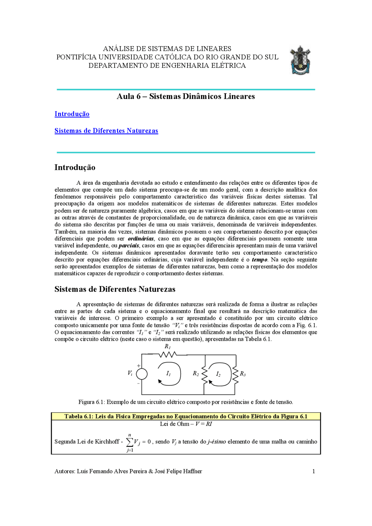 Apostila Análise De Sistemas Lineares Pucrs Aula06 Excelente