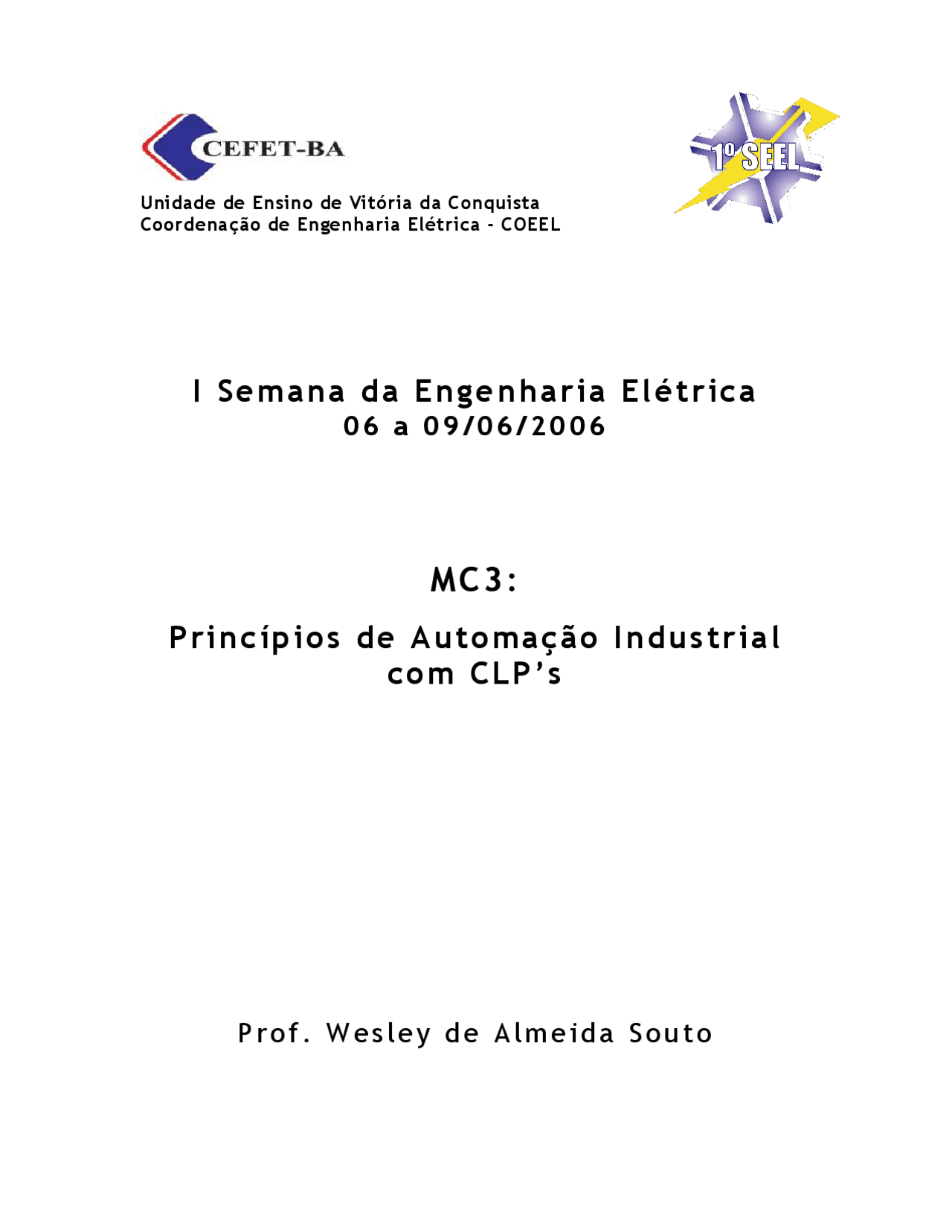 Princípio Automação Industrial Com Clp Cefet Ba Apostila De