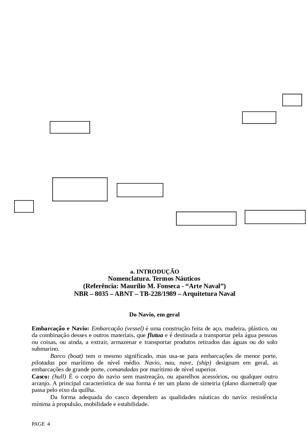 Nomenclatura do navio 1 - partes do navio - Docsity