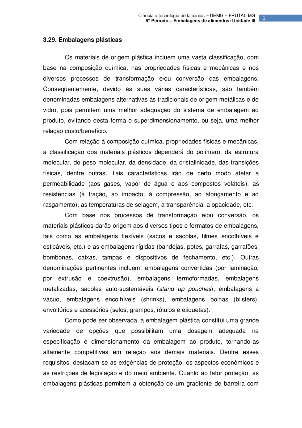 Embalagem Plástica Embalagem Plástica Docsity