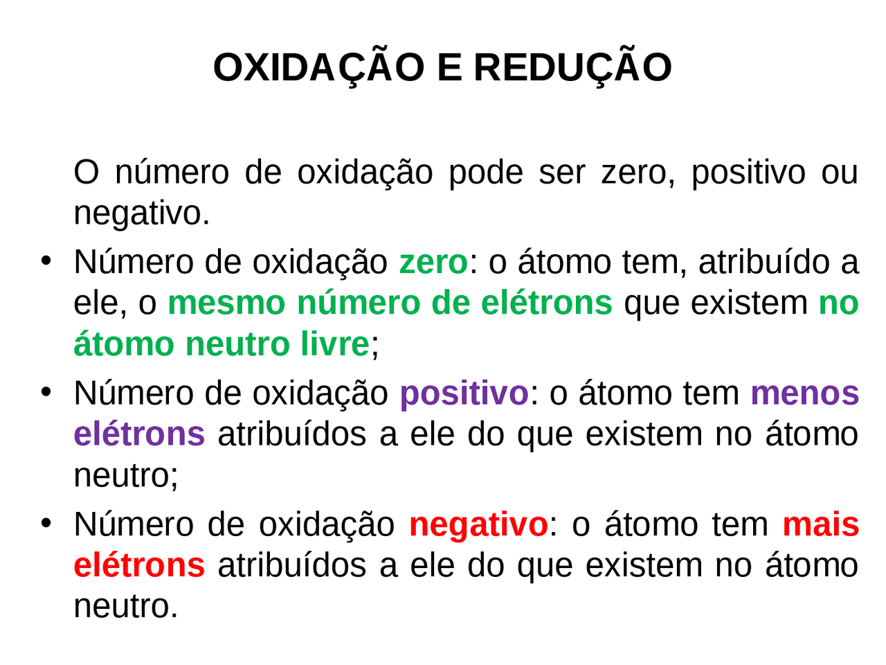 Reações de Oxidação e Redução - Química I - Docsity