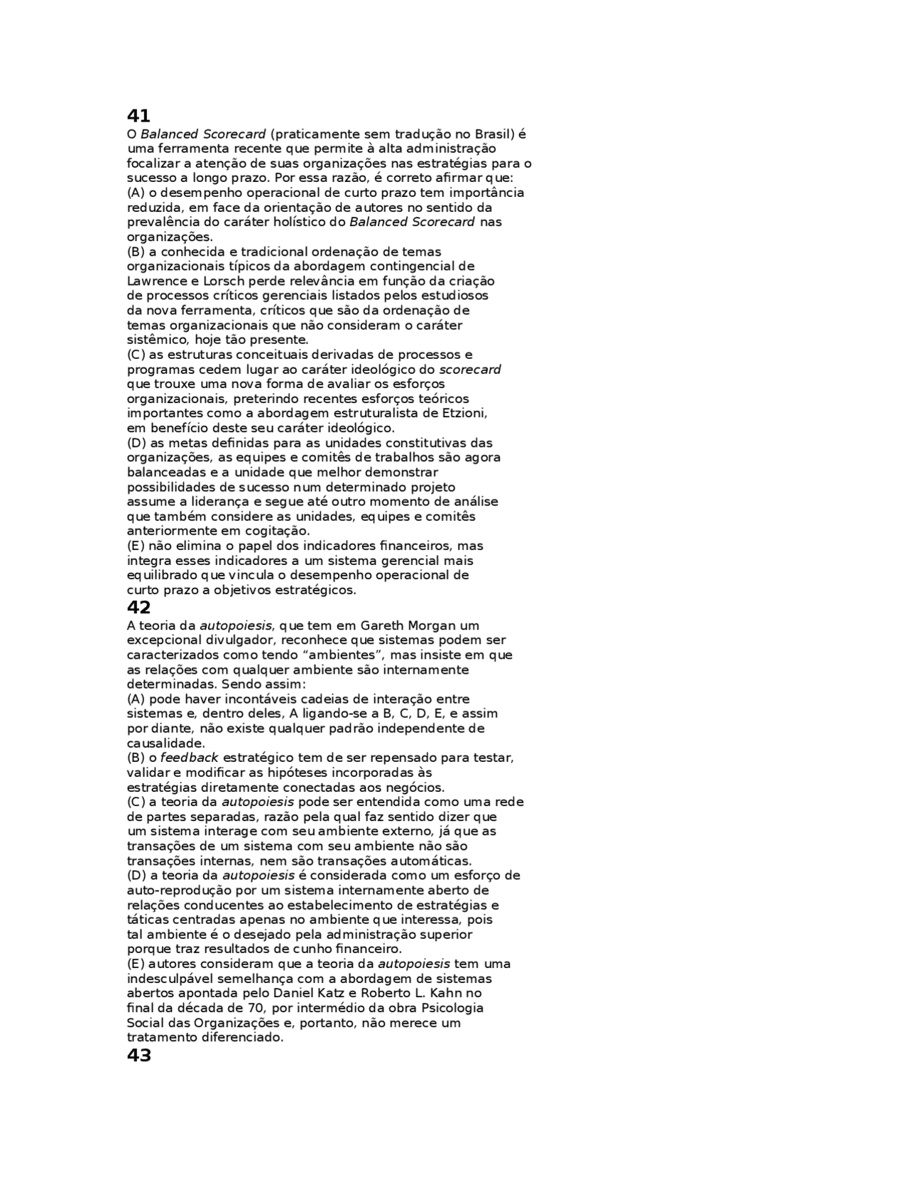 A Gestão De Processos Provas Fgv Docsity