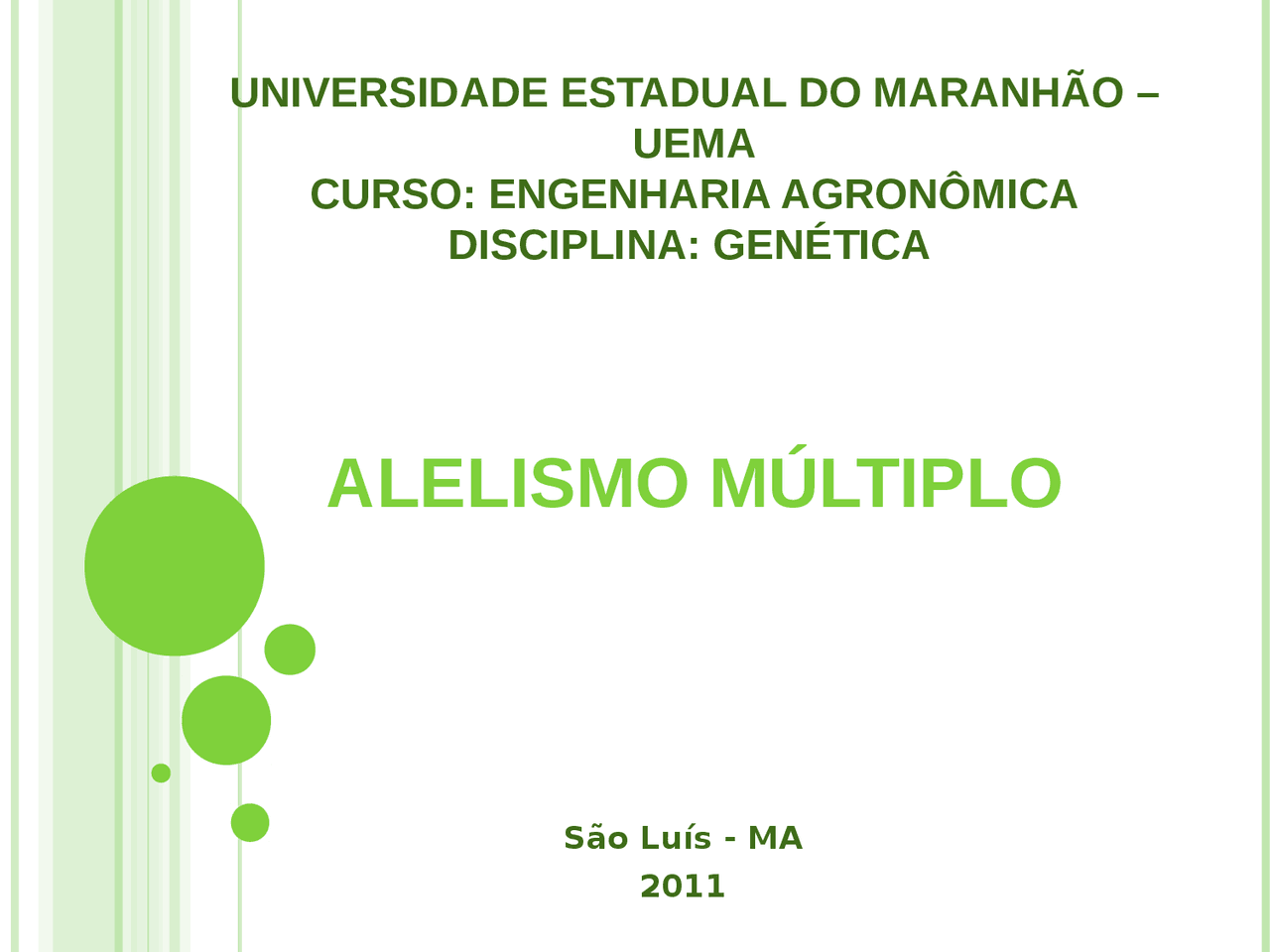 Alelismo múltiplo - alelos multiplos ou polialelia - Docsity