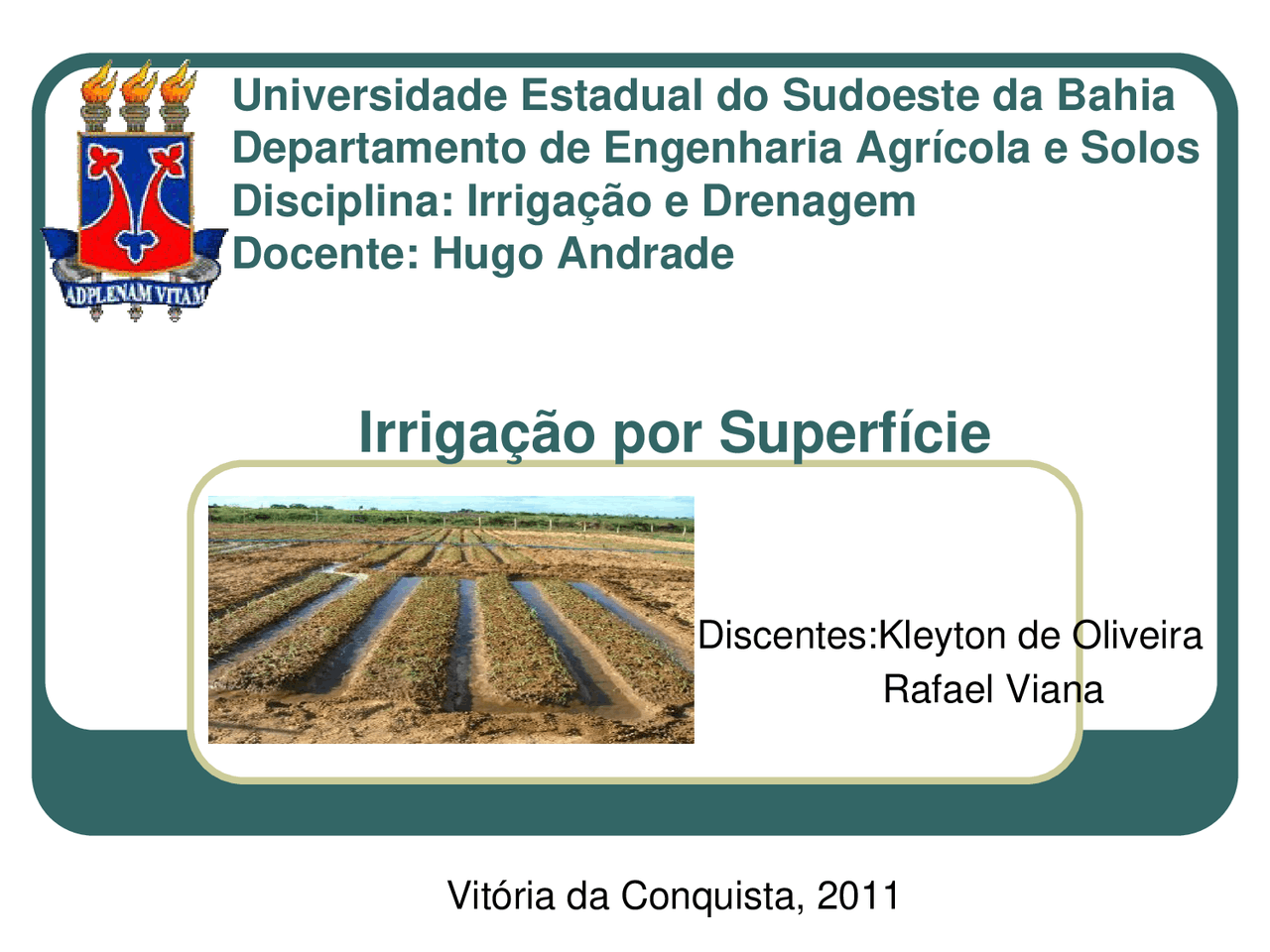 Apresentaçaõ Irrigação Pdf Irrigação De Superficie Docsity