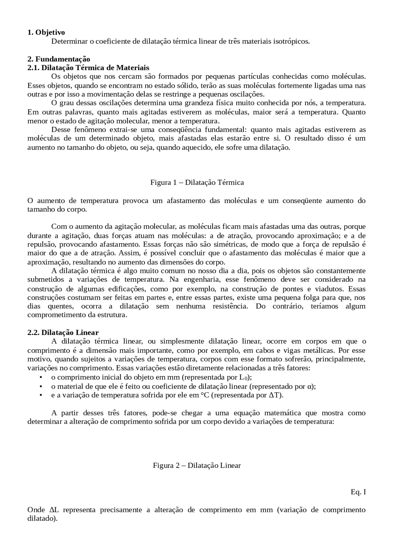 Relatório De Fisica Experimentaldilatação Termica Linear O