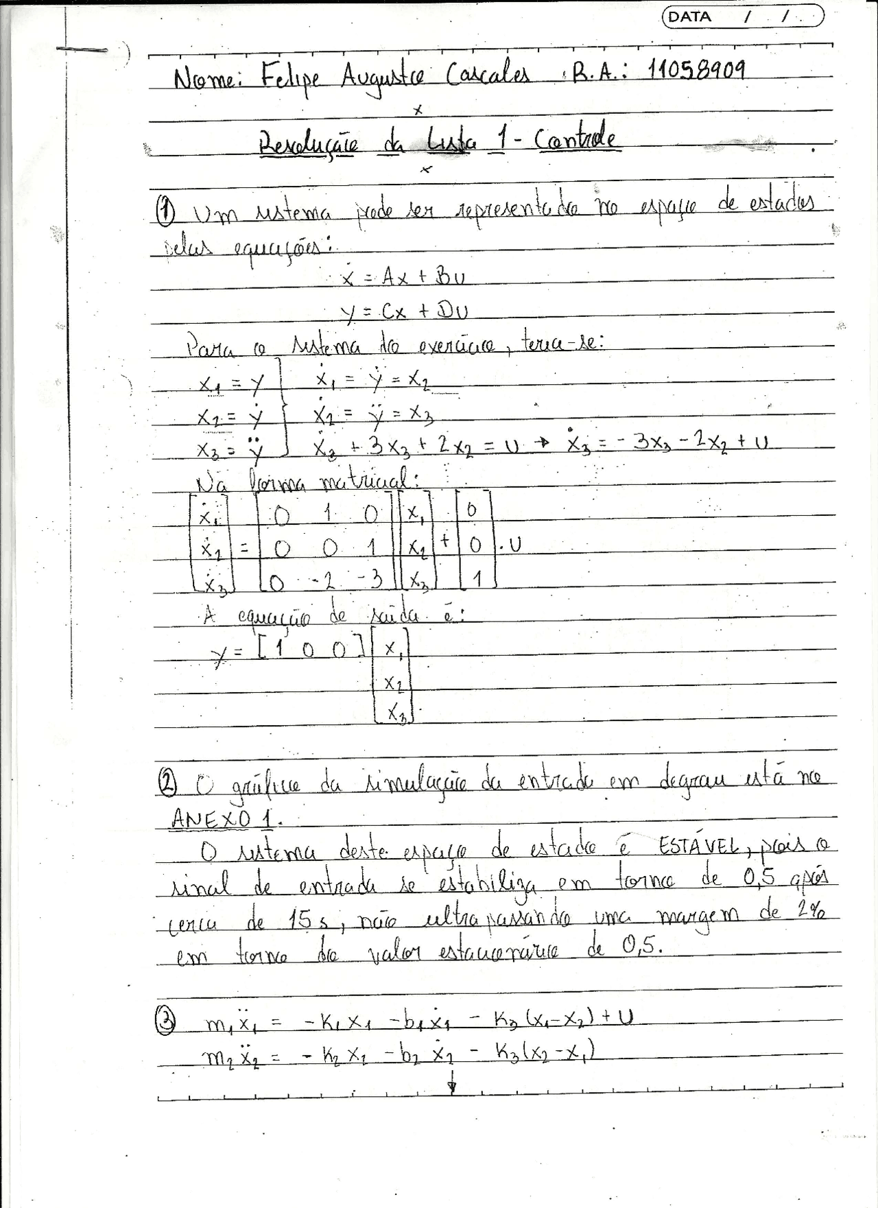 Lista - Controle - uma prova para ajudar - Docsity