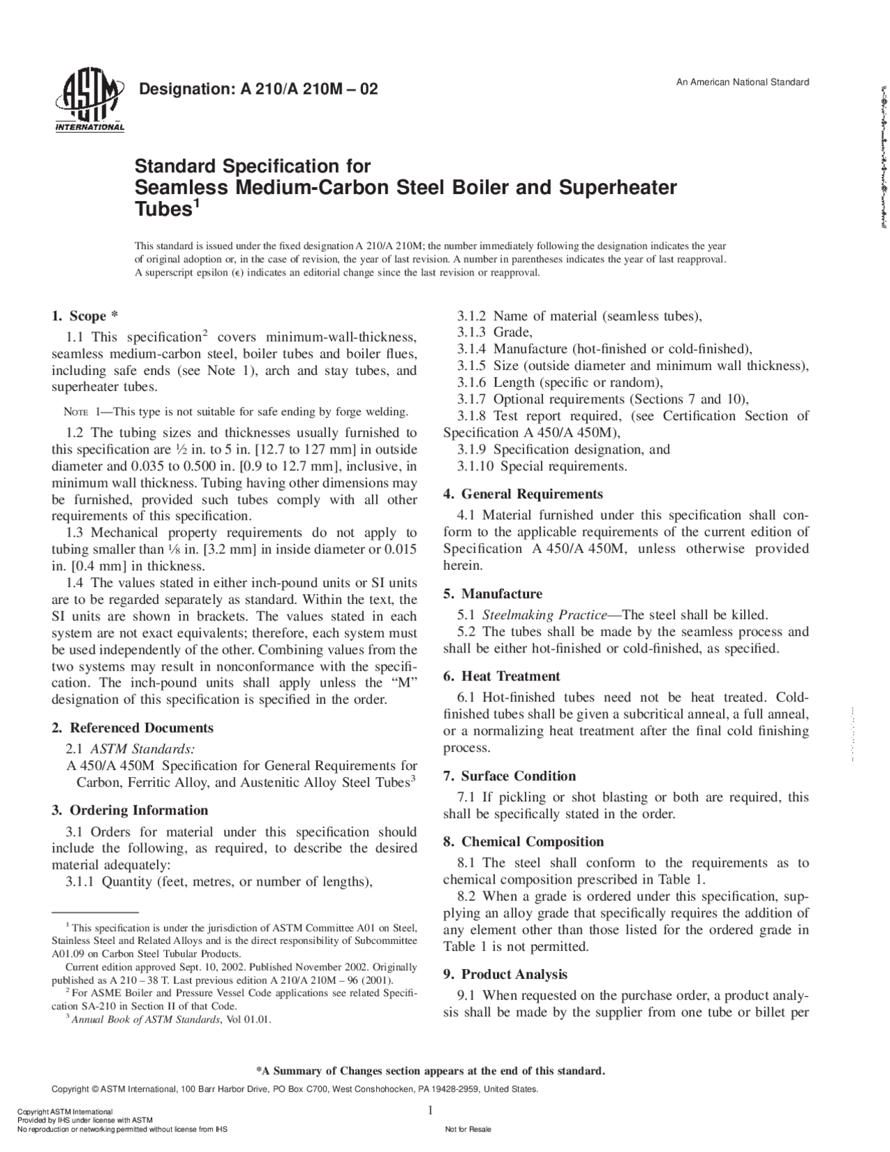 Astm a210 - Astm a210 - Docsity