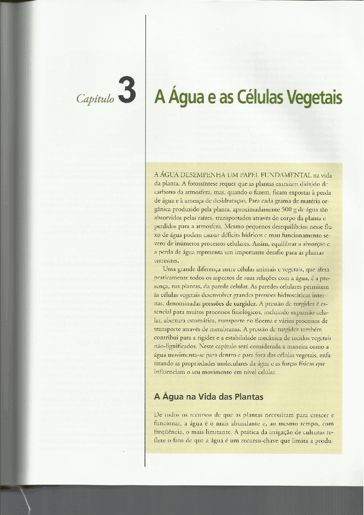 Cap 3 - A água e as células vegetais - Fisiologia Vegetal, 4ª ed. Cap 3 ...