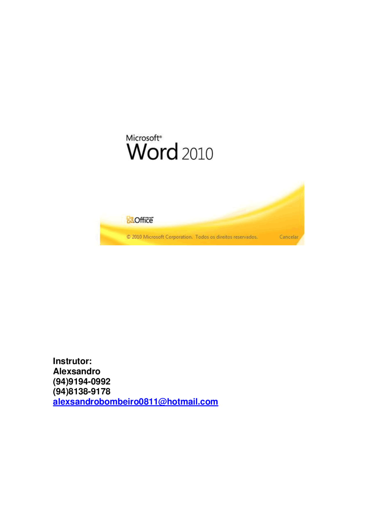 Apostila Microsoft Word 2010 Ms Word 2010 Docsity