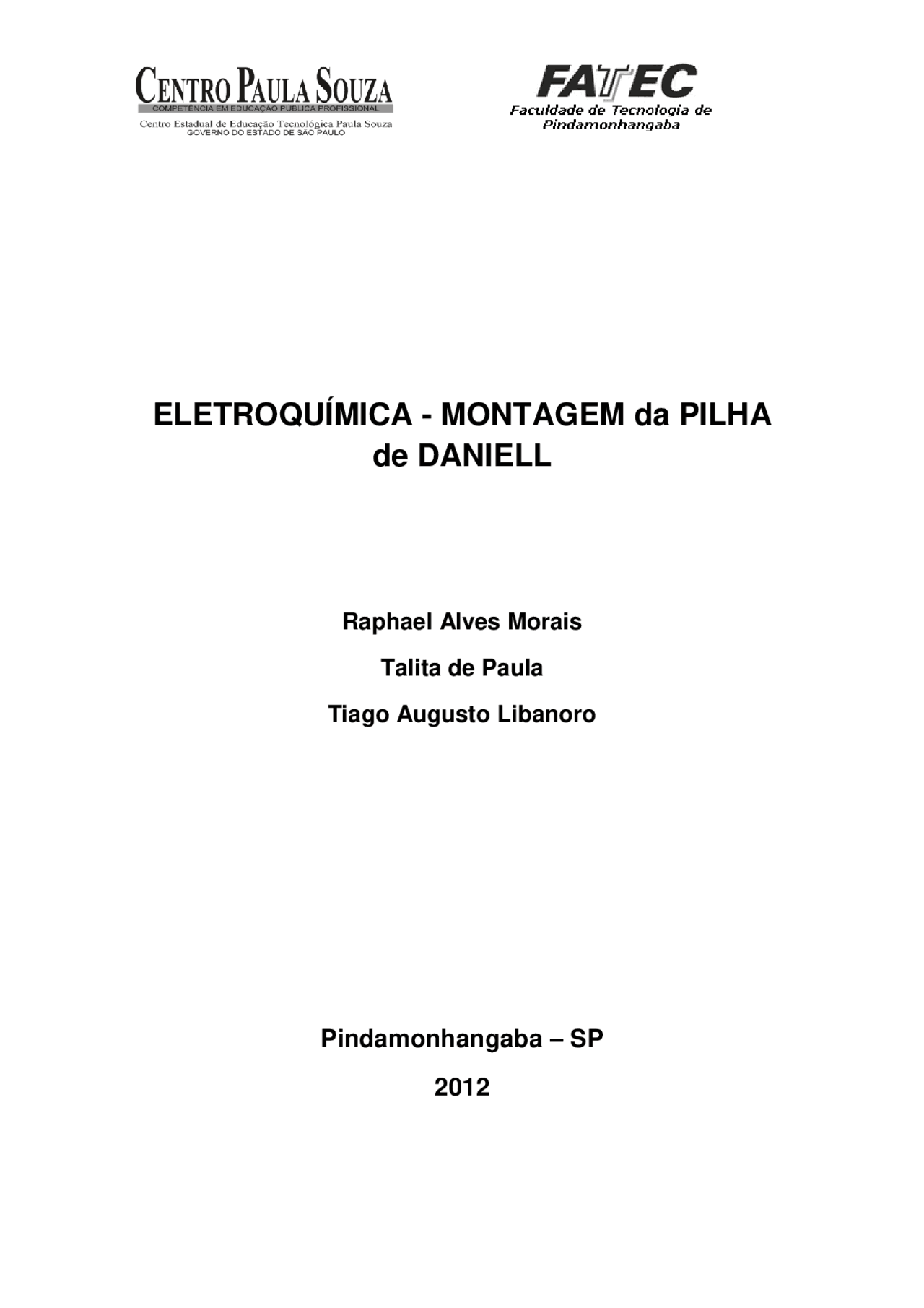Relatório Corrosão Daniela Pilha De Daniell Experimental Docsity