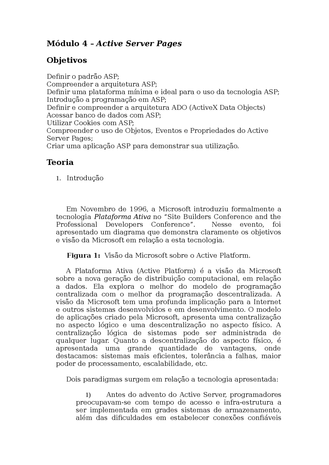 Curso Superior Completo Programação Asp Ciencia Da Computação Docsity