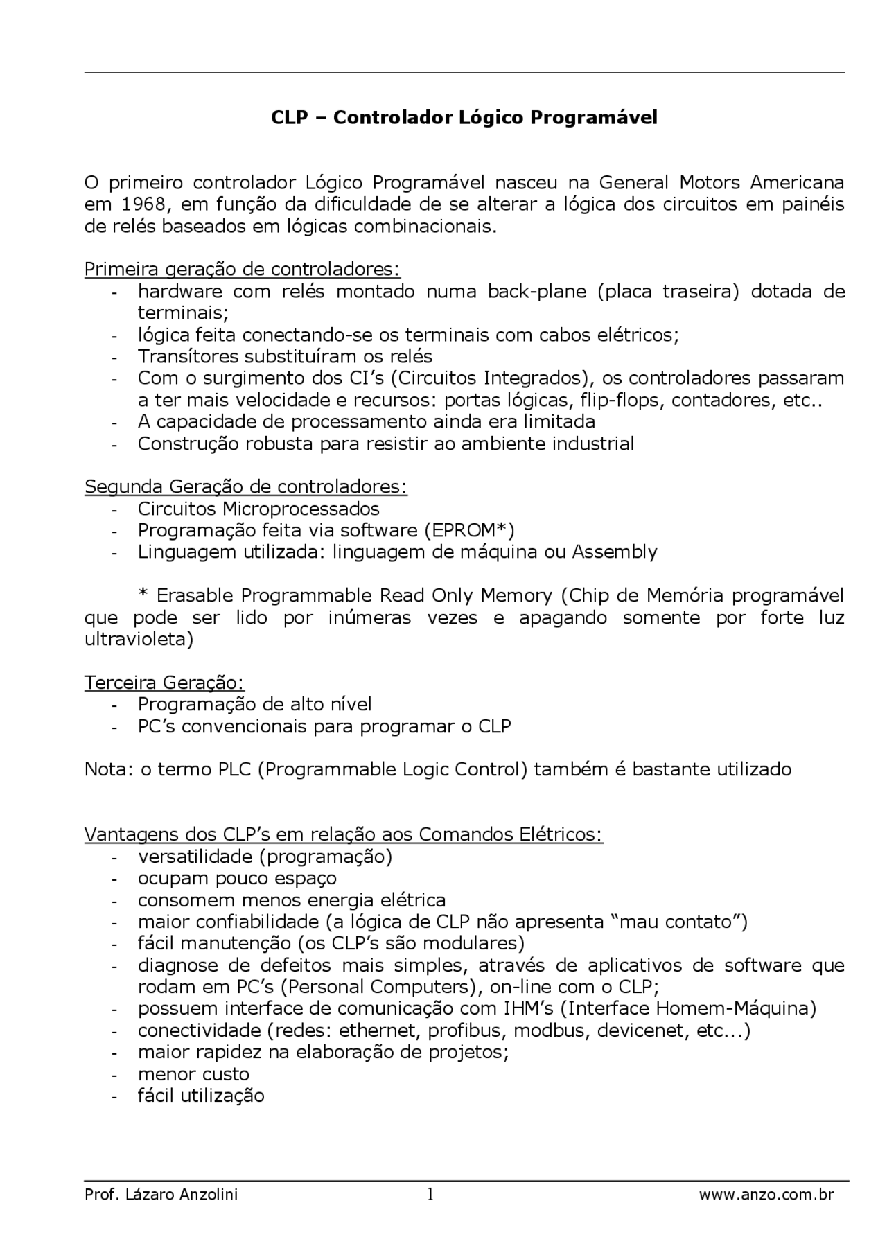 Clp Parte 1 Clp Parte 1 Docsity