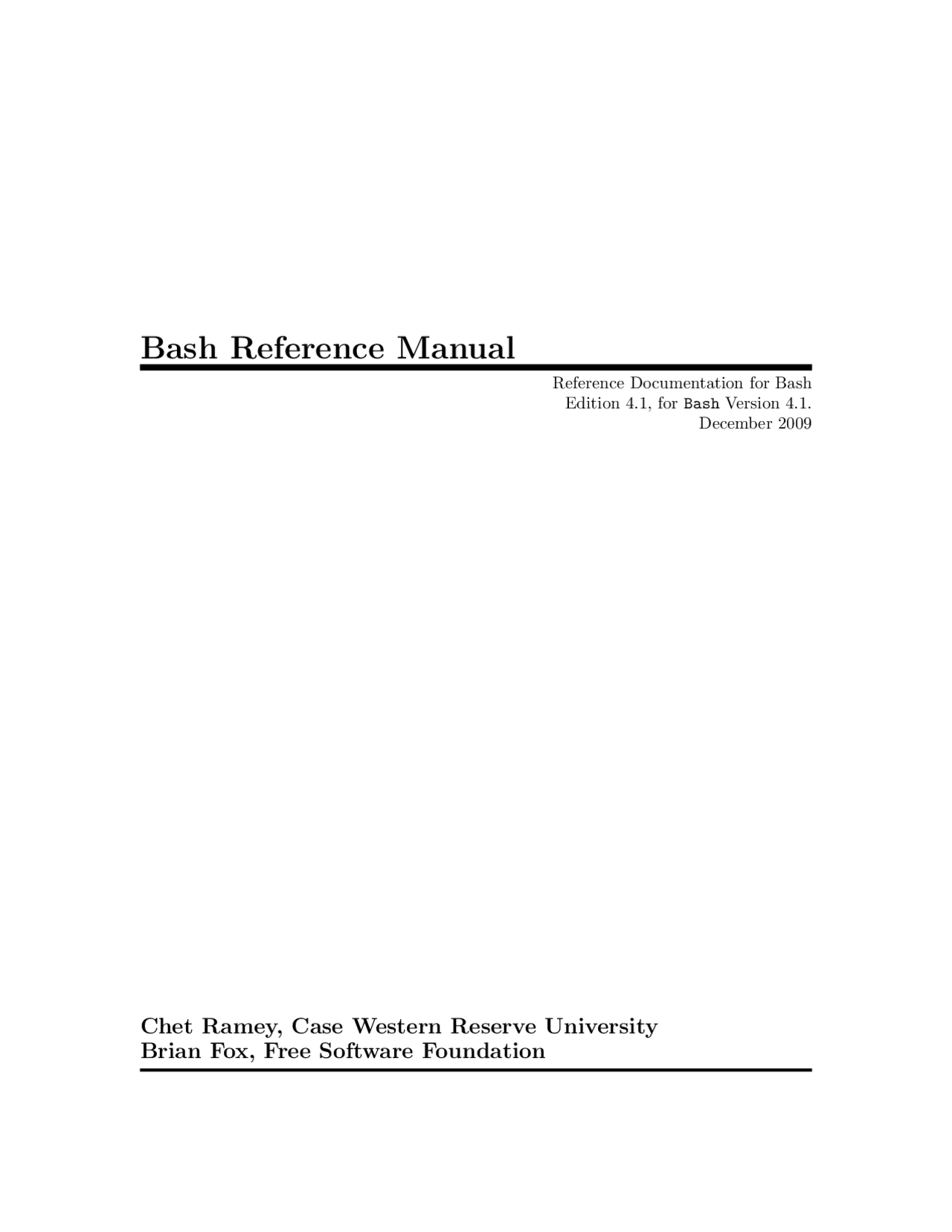 Bash Manual Bash Docsity