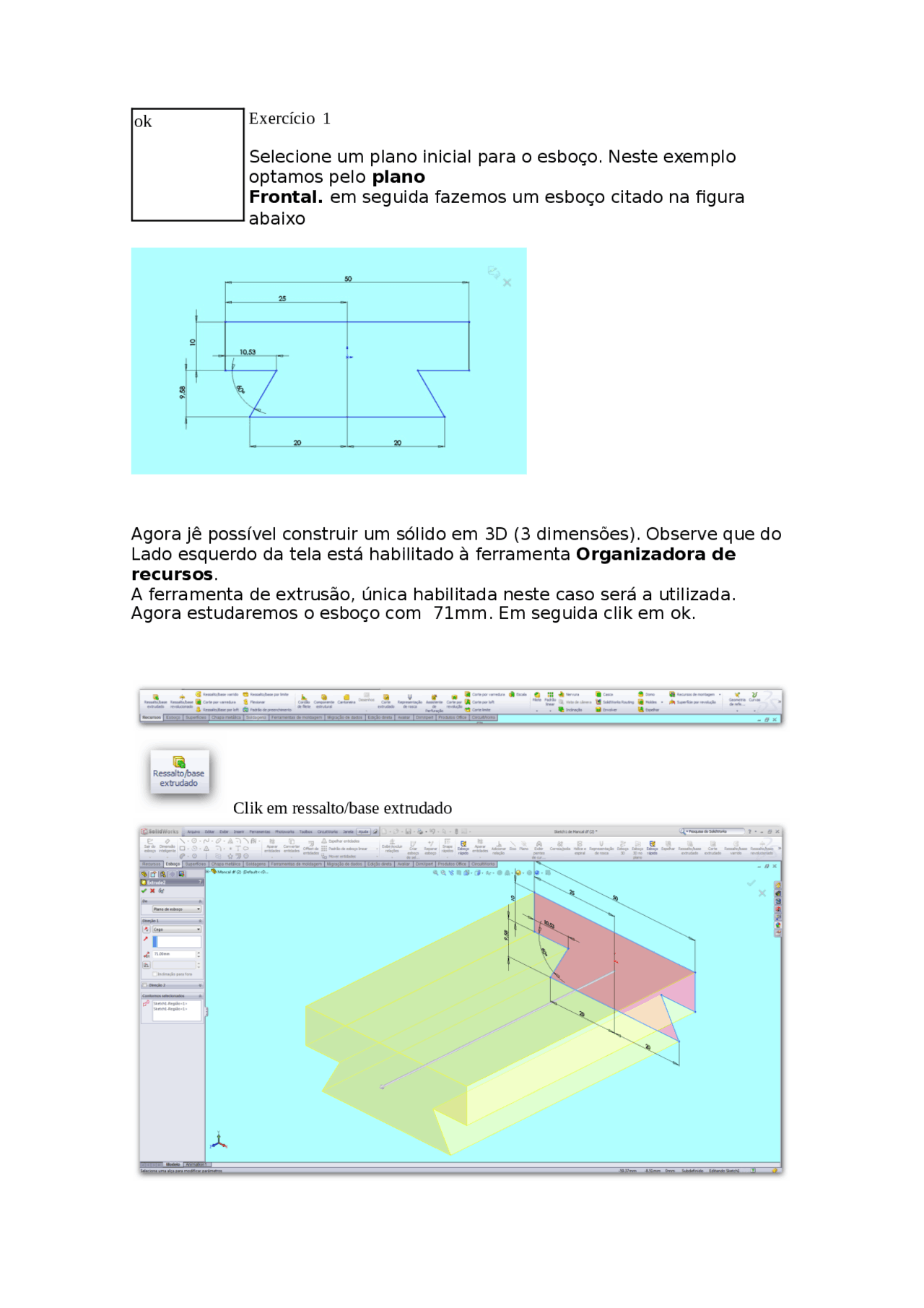 Tutorial Solidworks Exercicio 1 Tec MecÂnica Docsity
