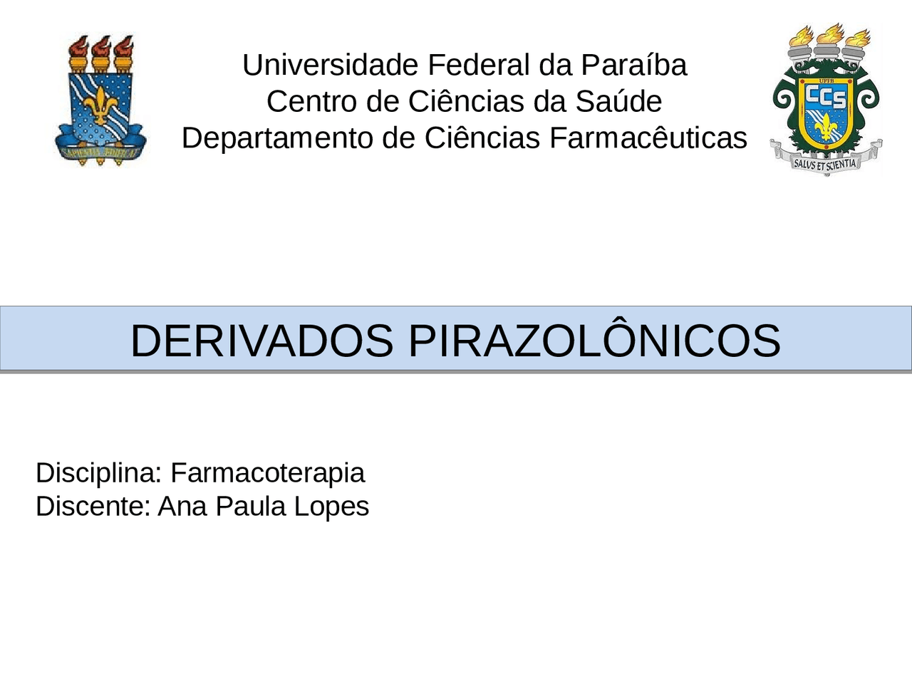 Derivados Pirazolônicos - A indicação terapêutica é analgésico e ...
