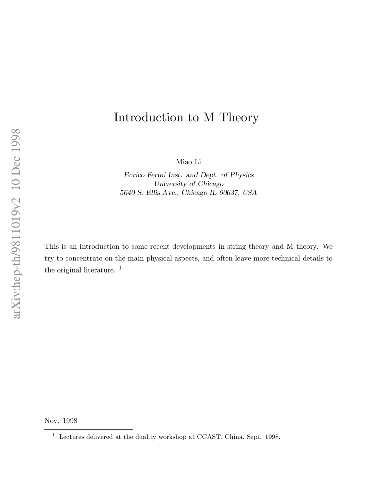 Introduction - to - Teoria - M - Introducao a teoria M - Generalização ...