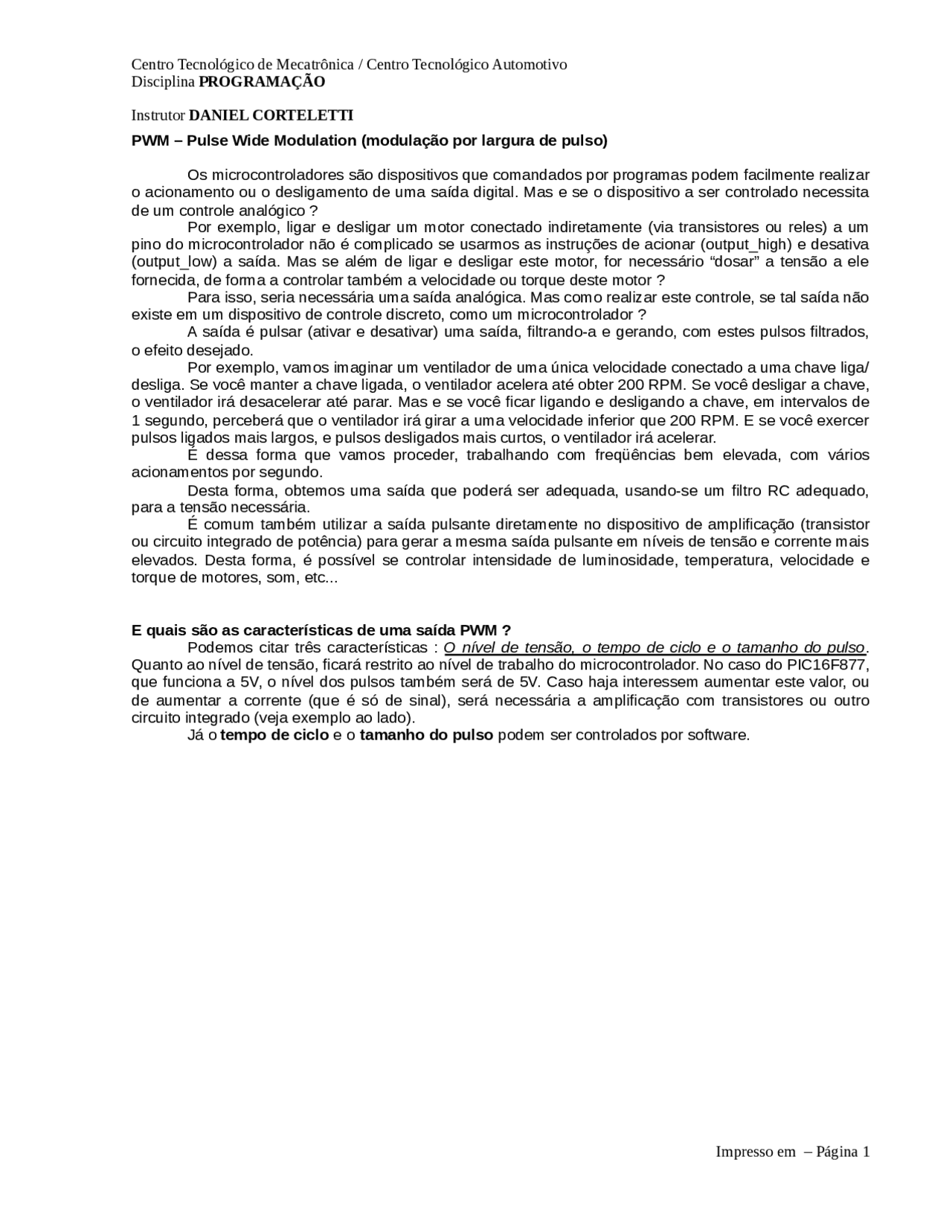 Automação Pwm Automação Industrial Docsity