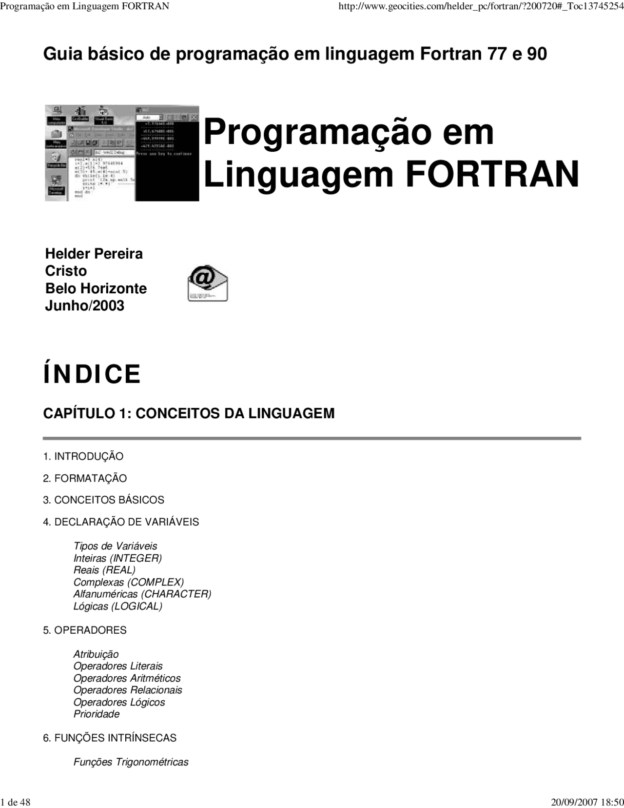 Apostila de Fortran - Apostila de Fortran - Docsity