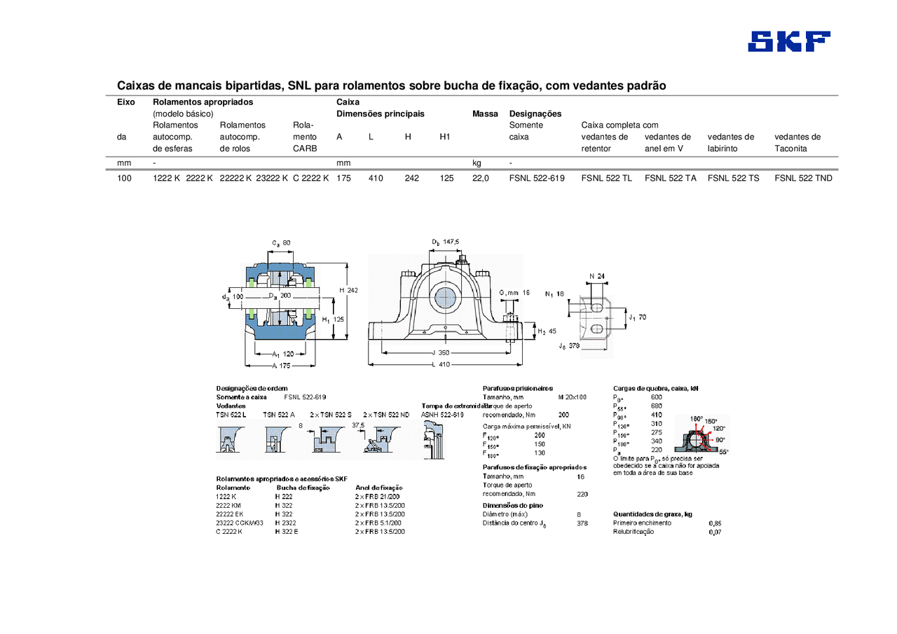 Mancal SKF - Desenho de Mancal SKF - Docsity