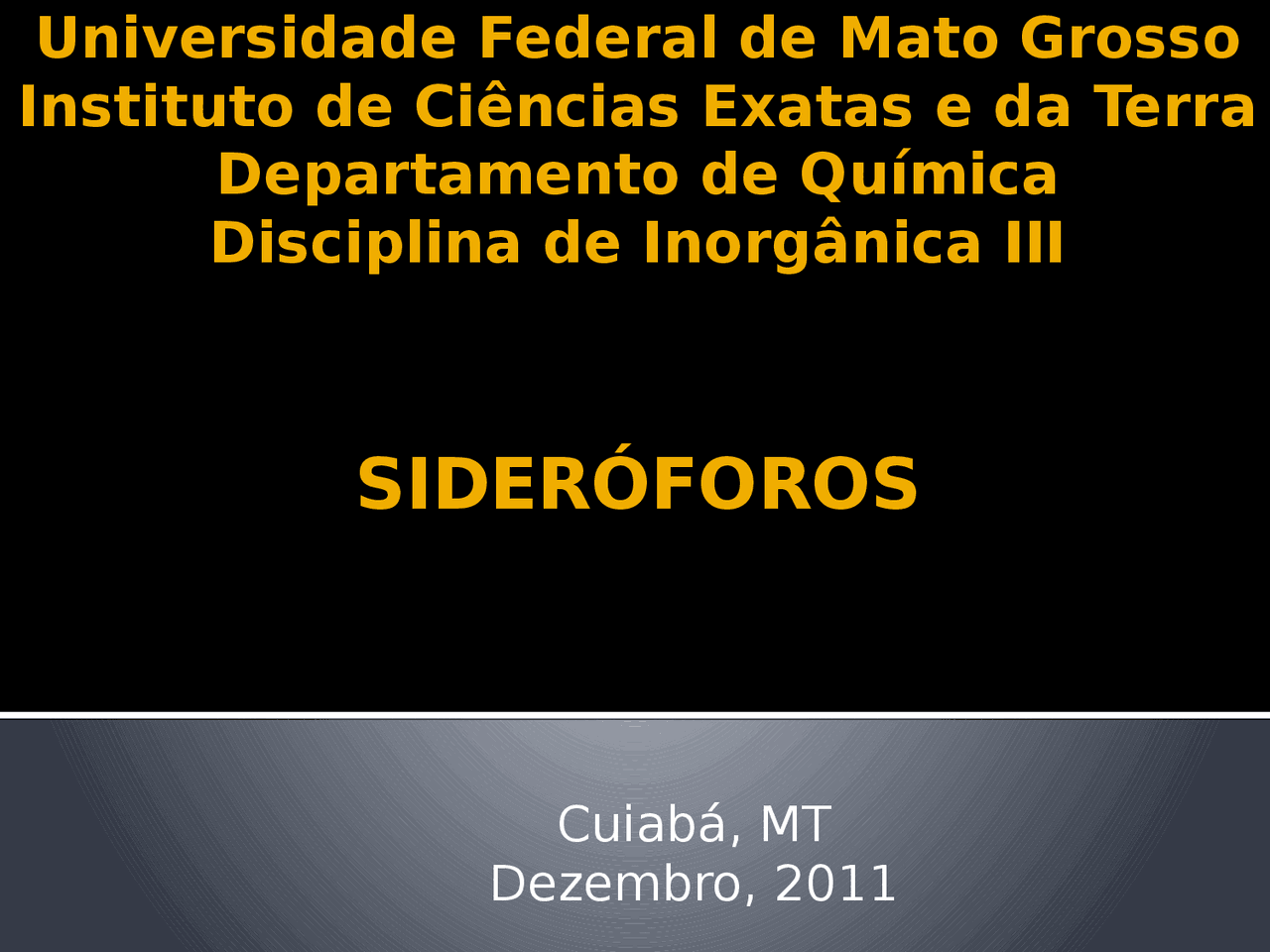 Sideroforos - Química Inorgânica - Docsity