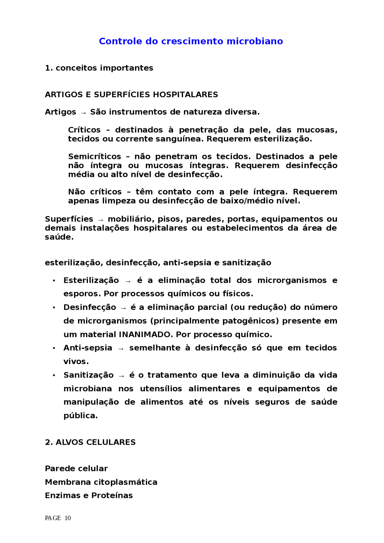Aula Controle Do Crescimento Microbiano Aula De Microbiologia Docsity