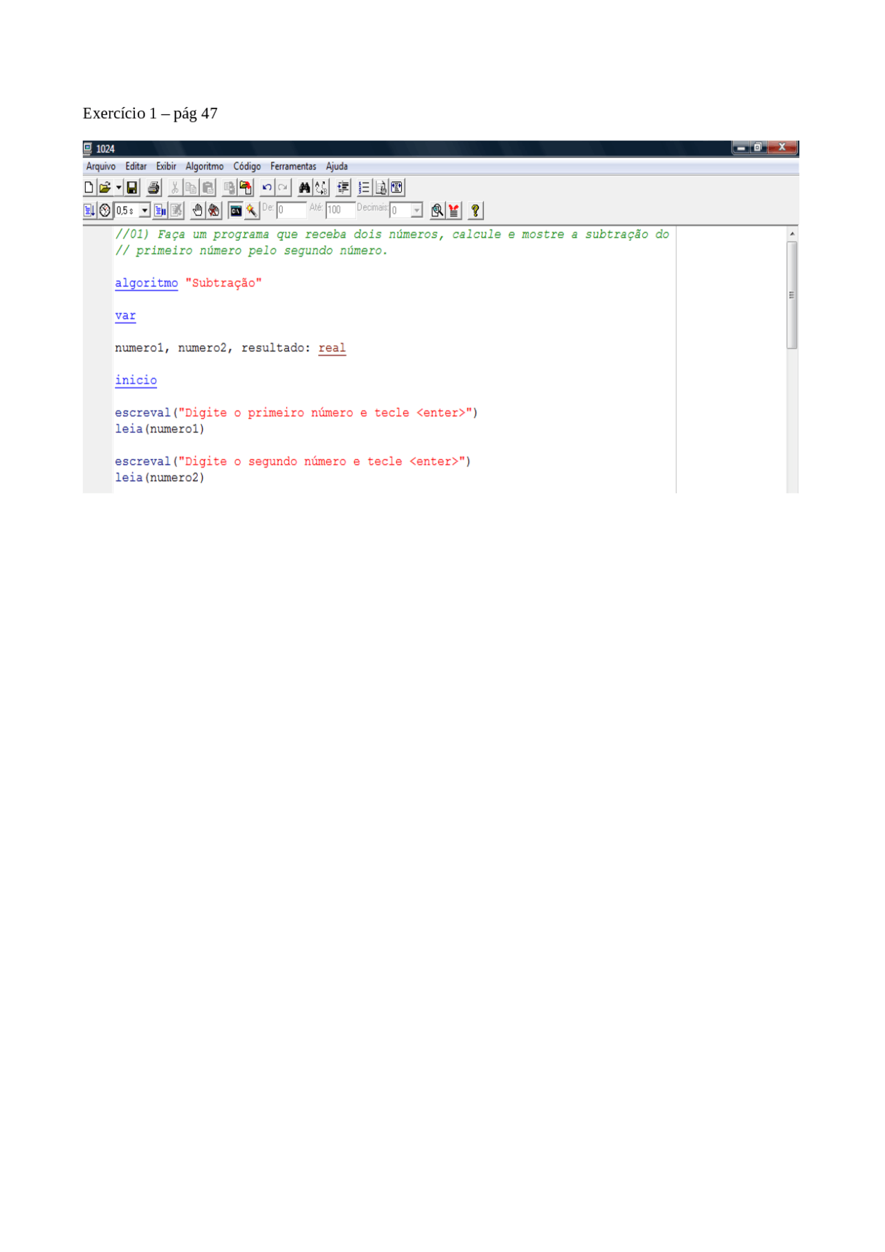 Exercício Lógica De Programação Logica De Programação Docsity