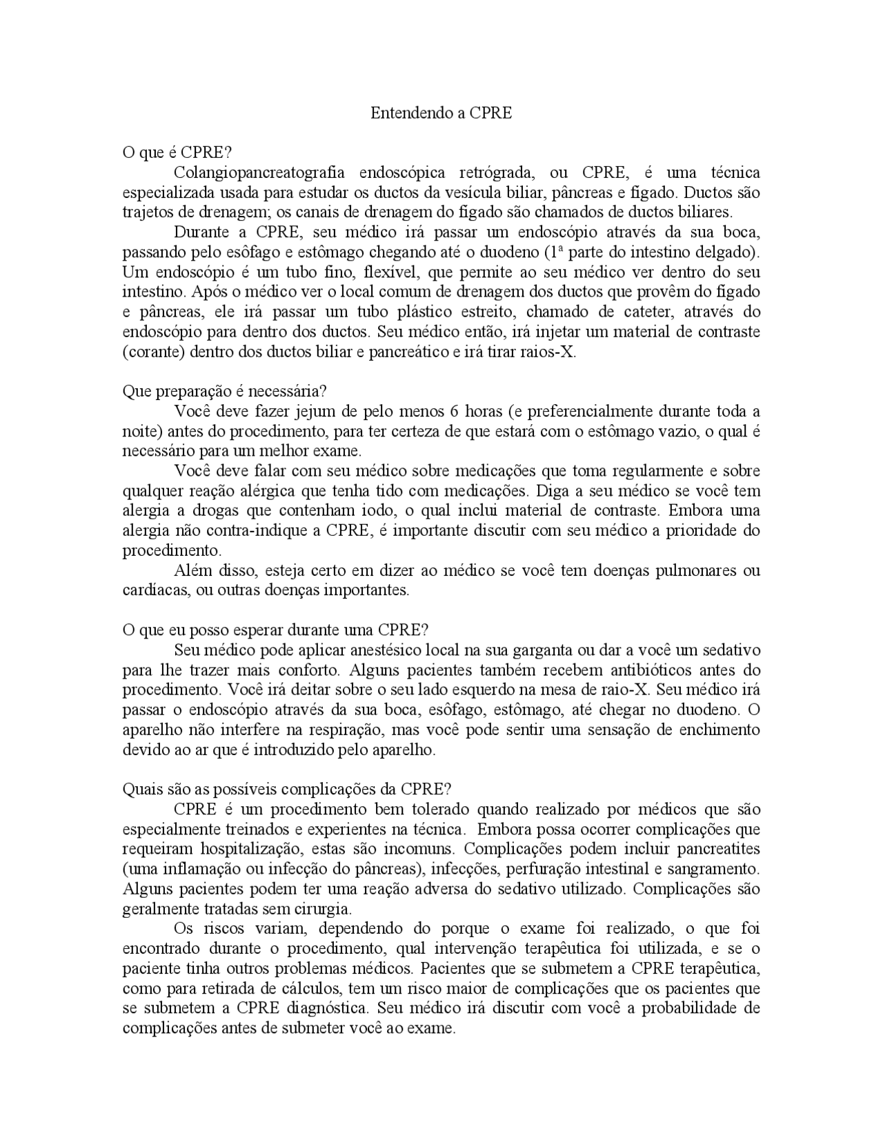 Entendendo a CPRE: Técnica de Colangiopancreatografia Endoscópica ...
