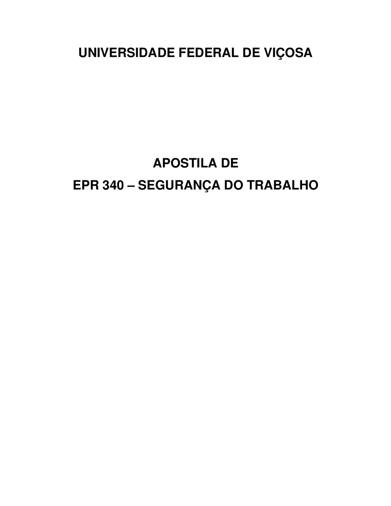 Apostila De Segurança Do Trabalho Segurança Do Trabalho Docsity