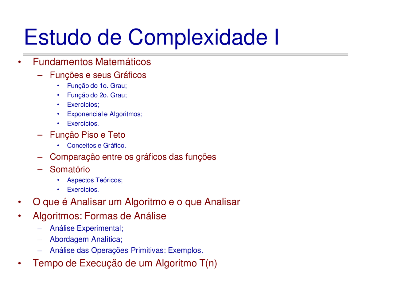 Tc Aula II III Fundamentos Matematicos Analise Algoritmos Iterativos 2o ...
