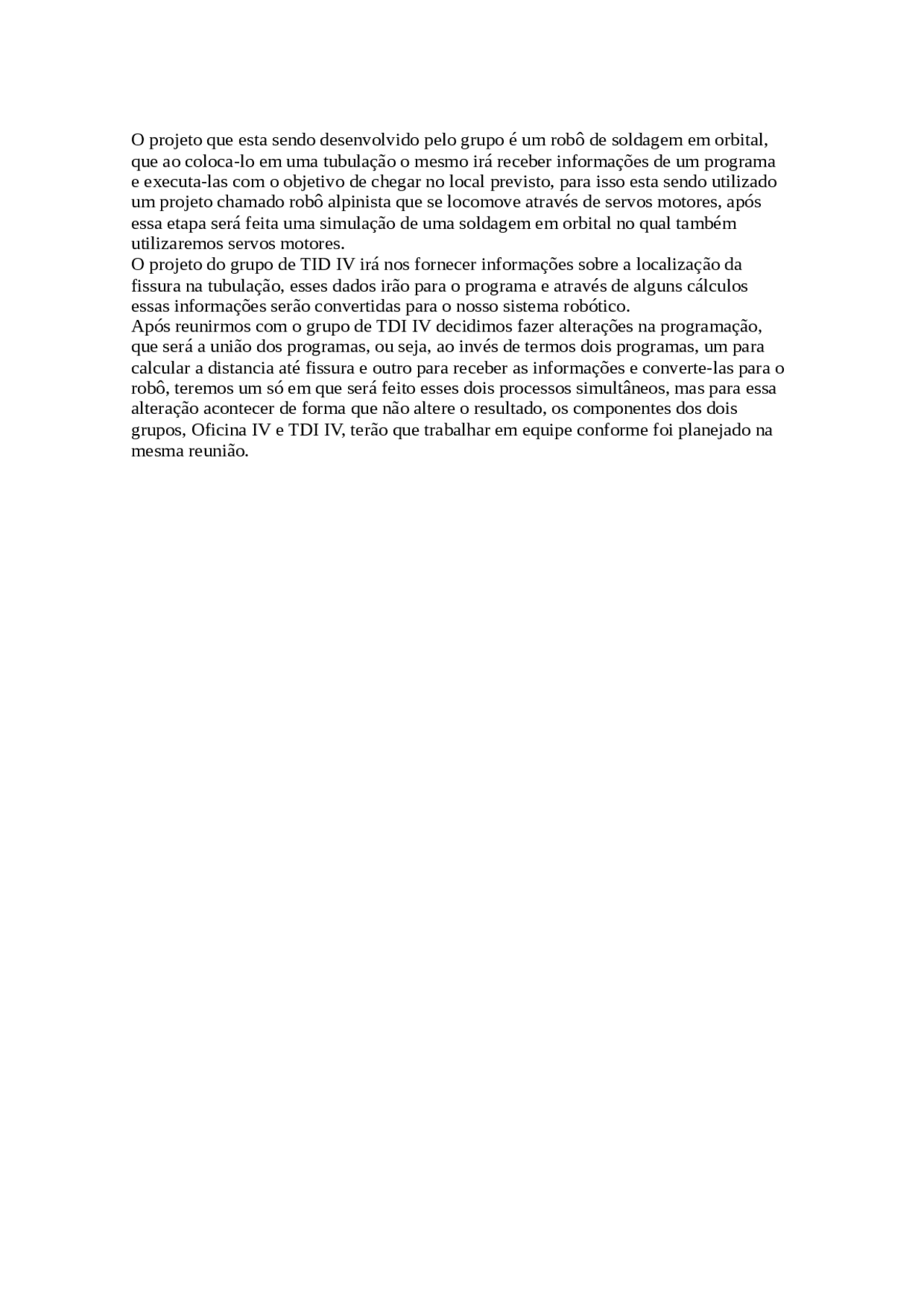 Resumo do projeto - resumo do projeto - Docsity