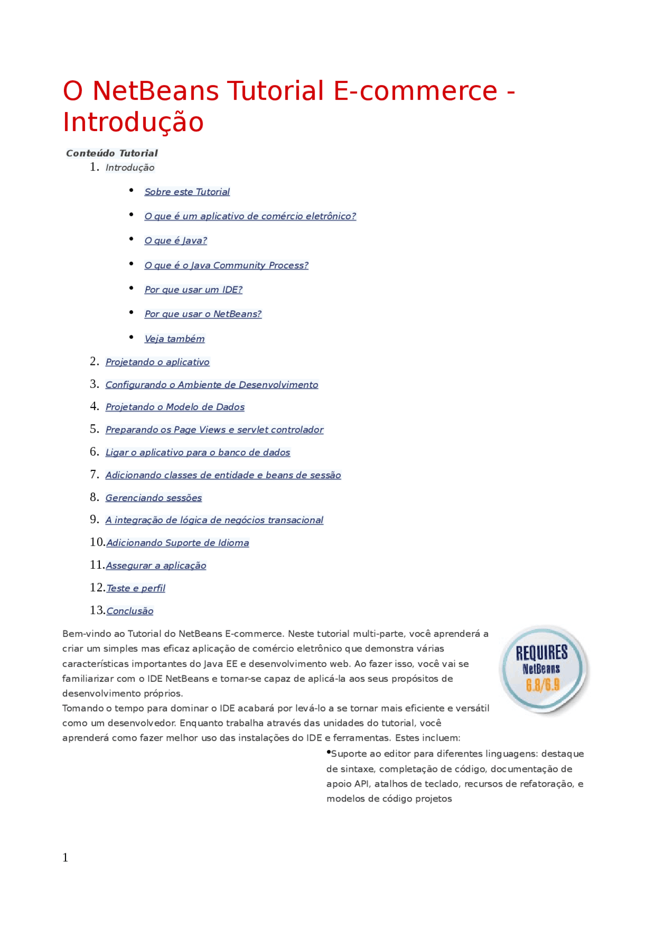 E Commerce Tutorial Criando Um Site E Commerce Com O Netbeans Docsity