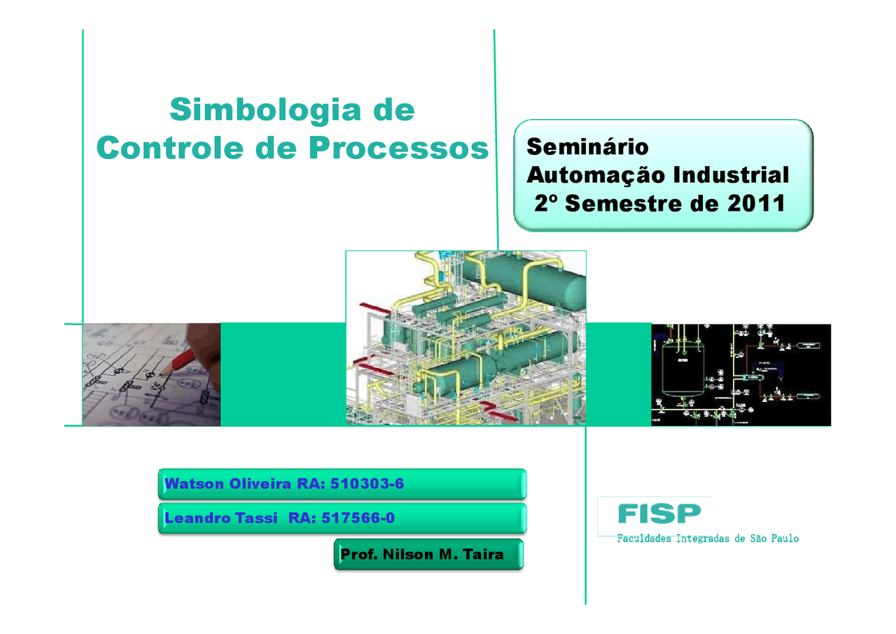 Simbologia de Controle de Processos - Simbologia de Controle de Processos - Docsity