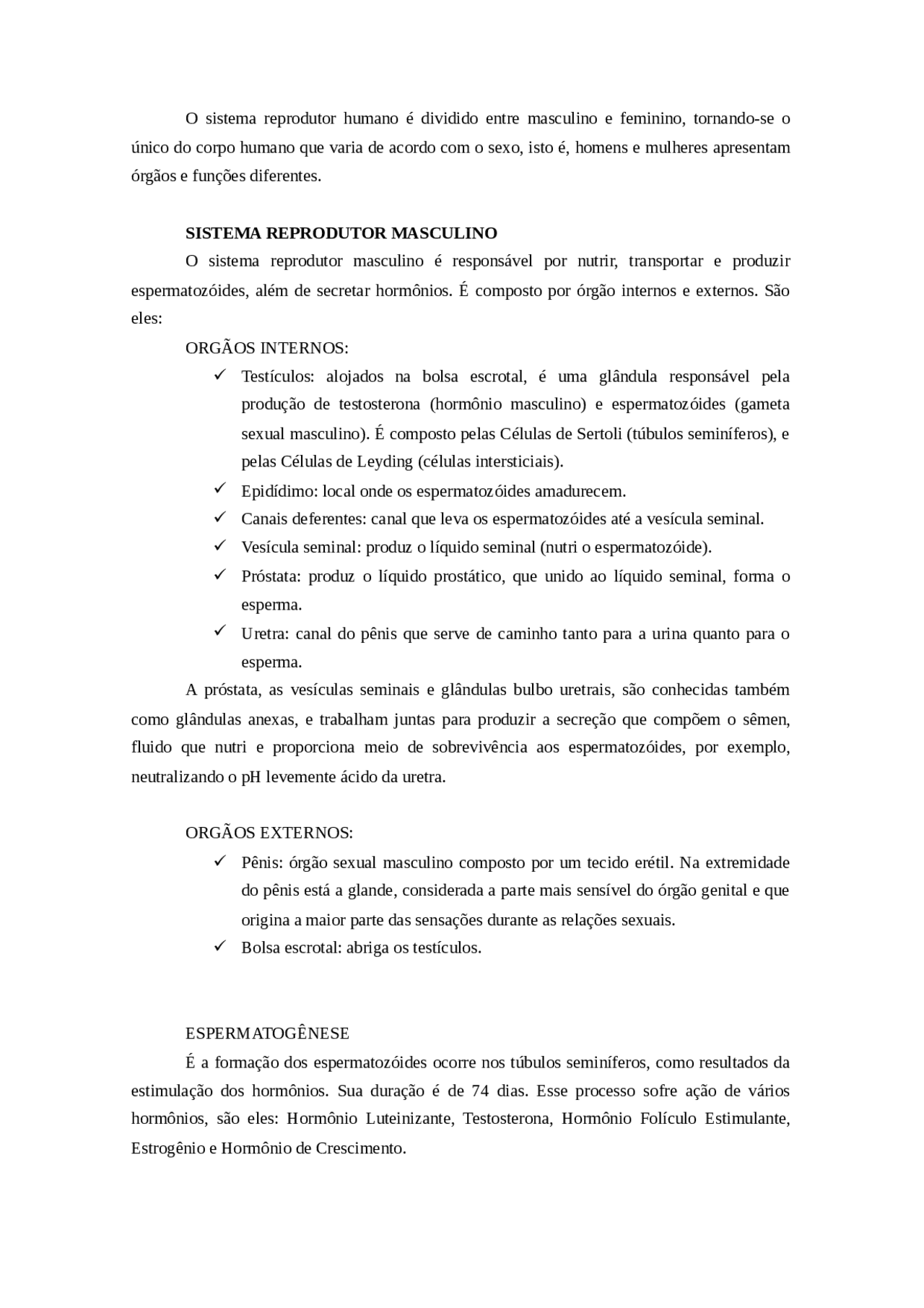 O Sistema Reprodutor Humano é Dividido Entre Masculino E Feminino