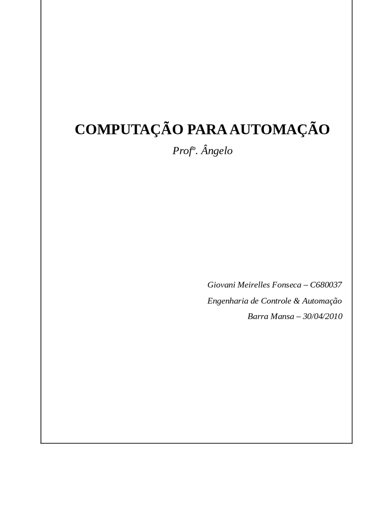 ComputaÇÃo Para AutomaÇÃoprofº Ângelo PÁgi Instalação Do Eclipse
