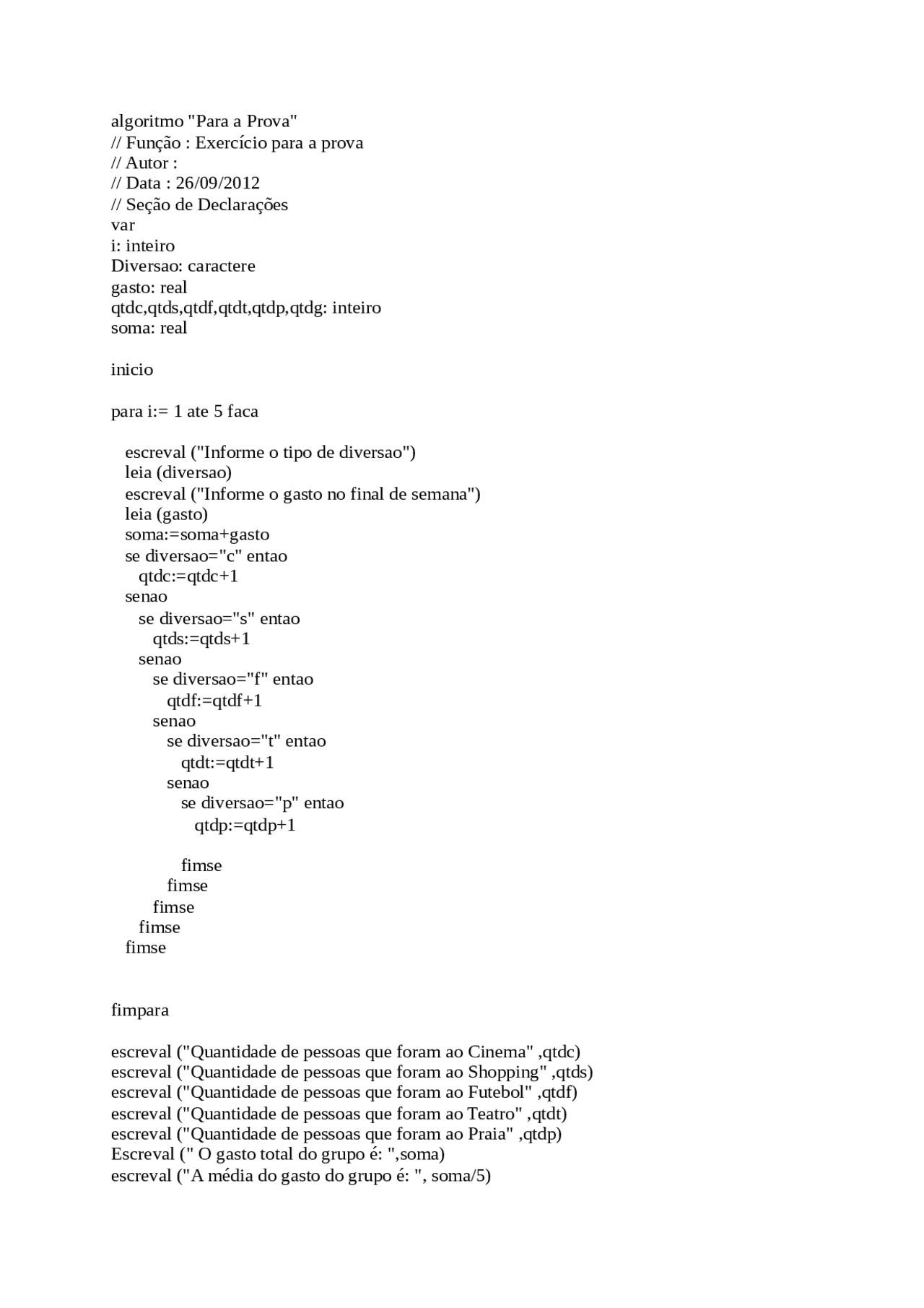 Algoritmo Programação Algoritimoprogramação Docsity