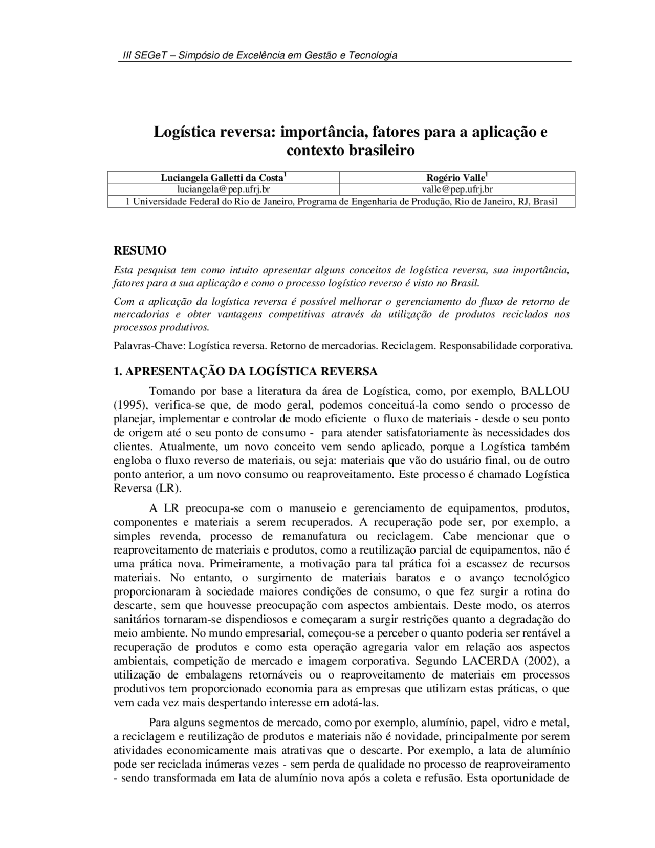 616 Logistica Reversa Sege T 06 Logística Reversa Docsity